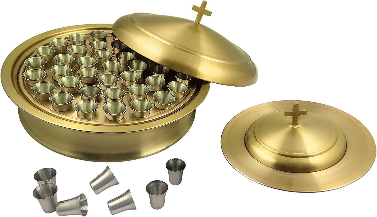 Communion Ware Holy Wine Serving Tray With a Lid & a Stacking Bread ...