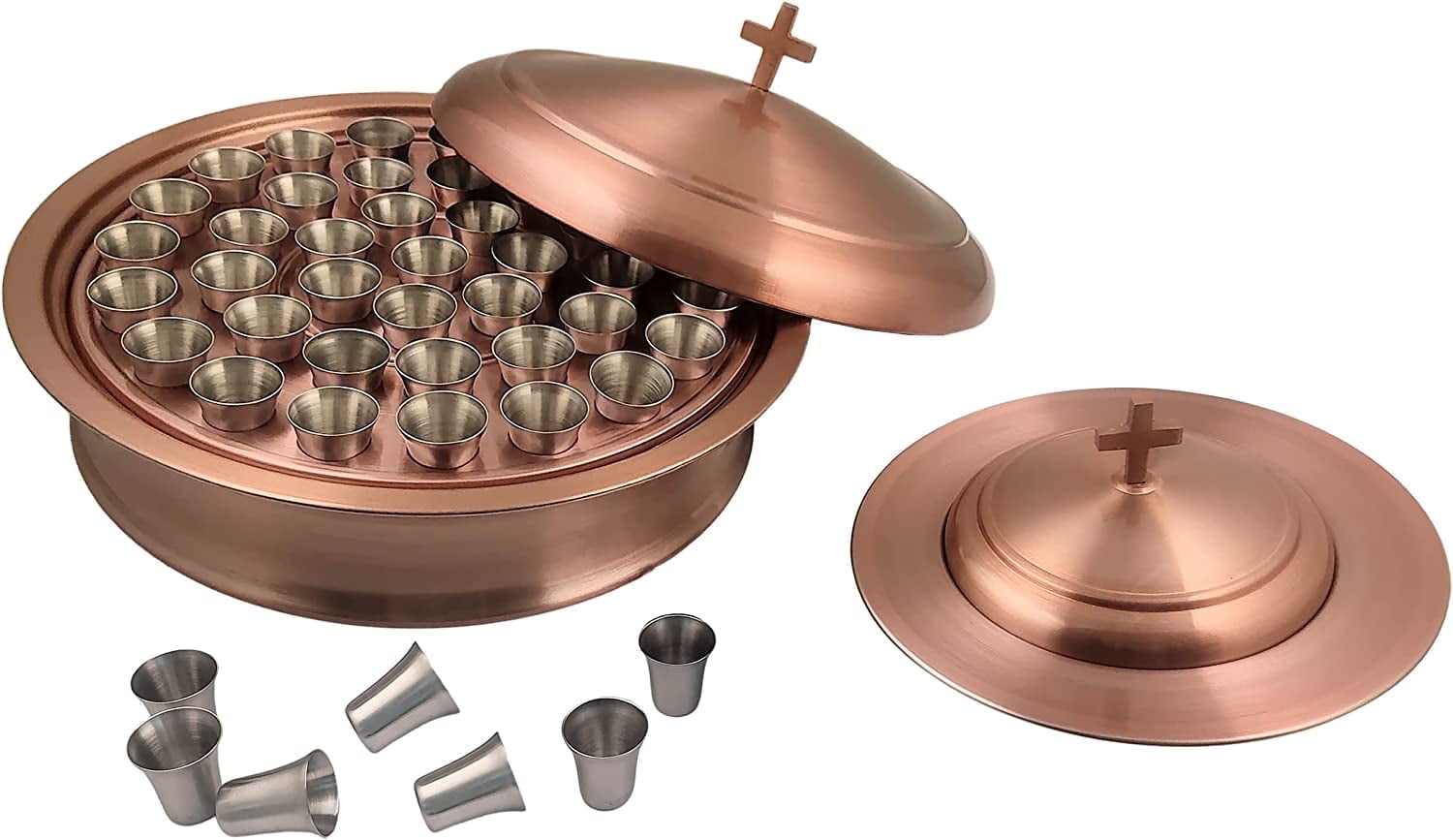 Communion Ware Holy Wine Serving Tray With a Lid & a Stacking Bread ...