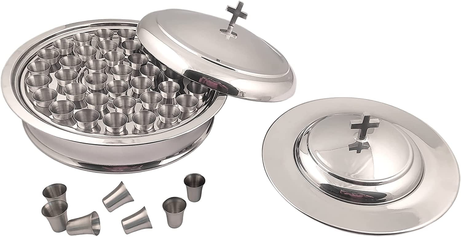 Communion Ware Holy Wine Serving Tray With a Lid & a Stacking Bread ...