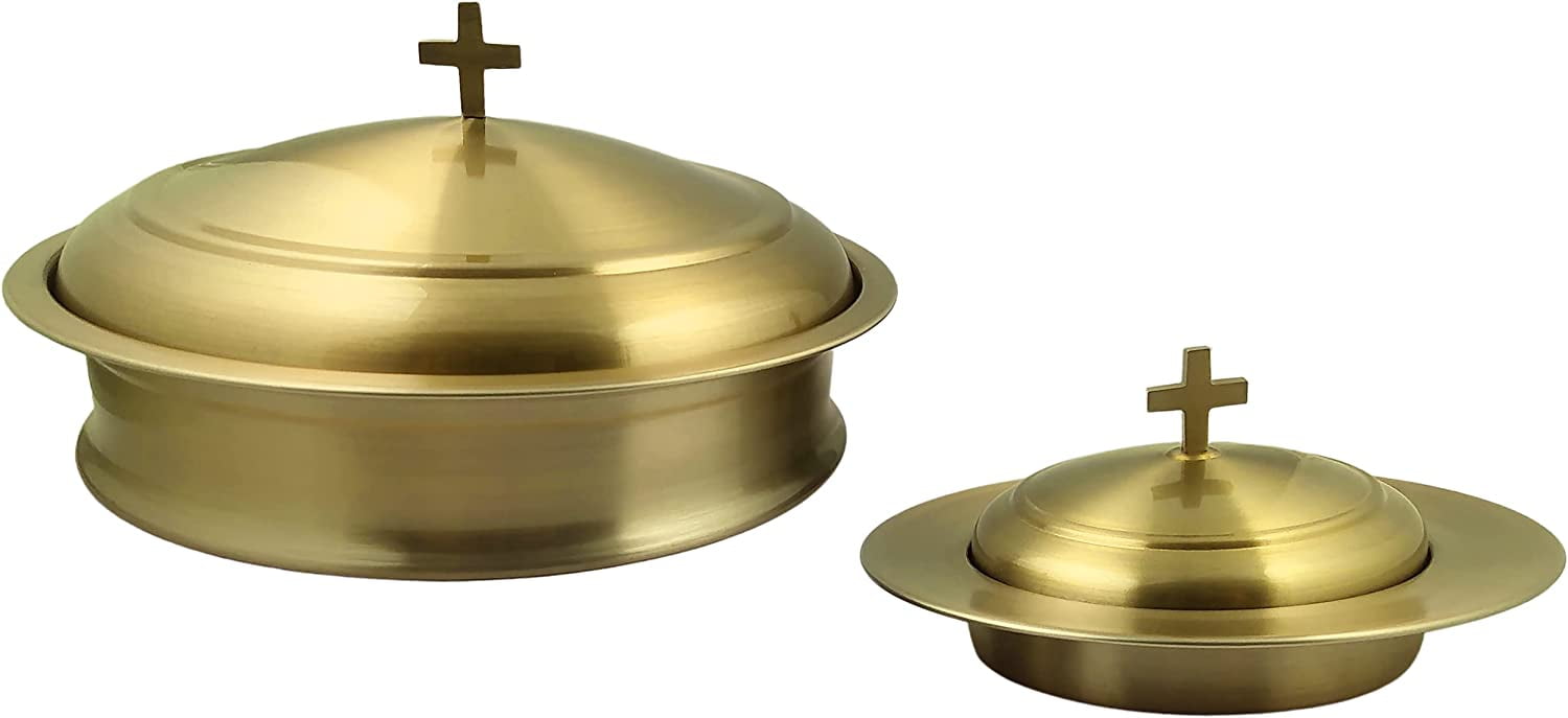 Communion Ware Holy Wine Serving Tray with A Lid & A Stacking Bread ...