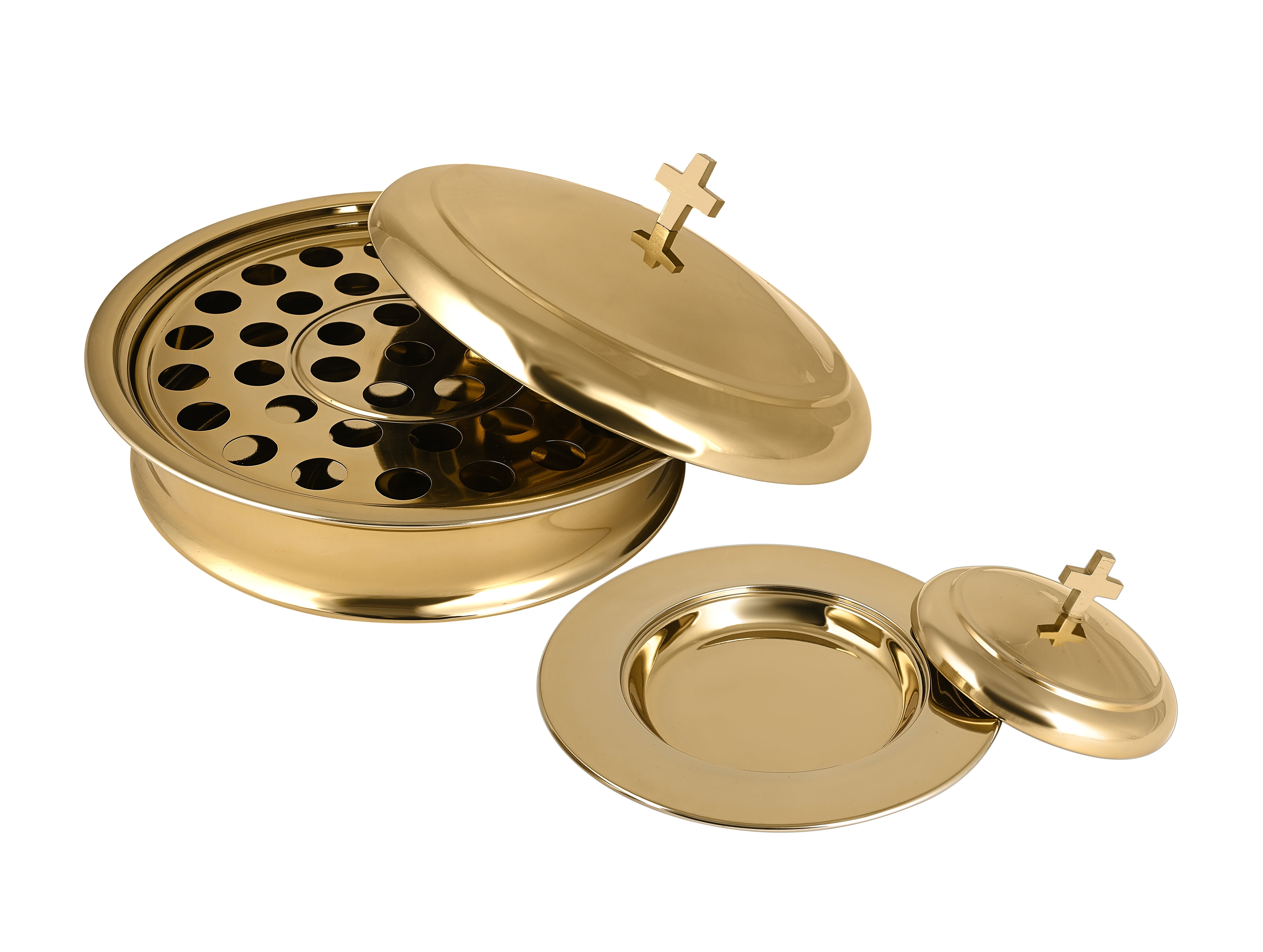 Communion Ware Holy Wine Serving Tray with a Lid & a Stackable Bread ...