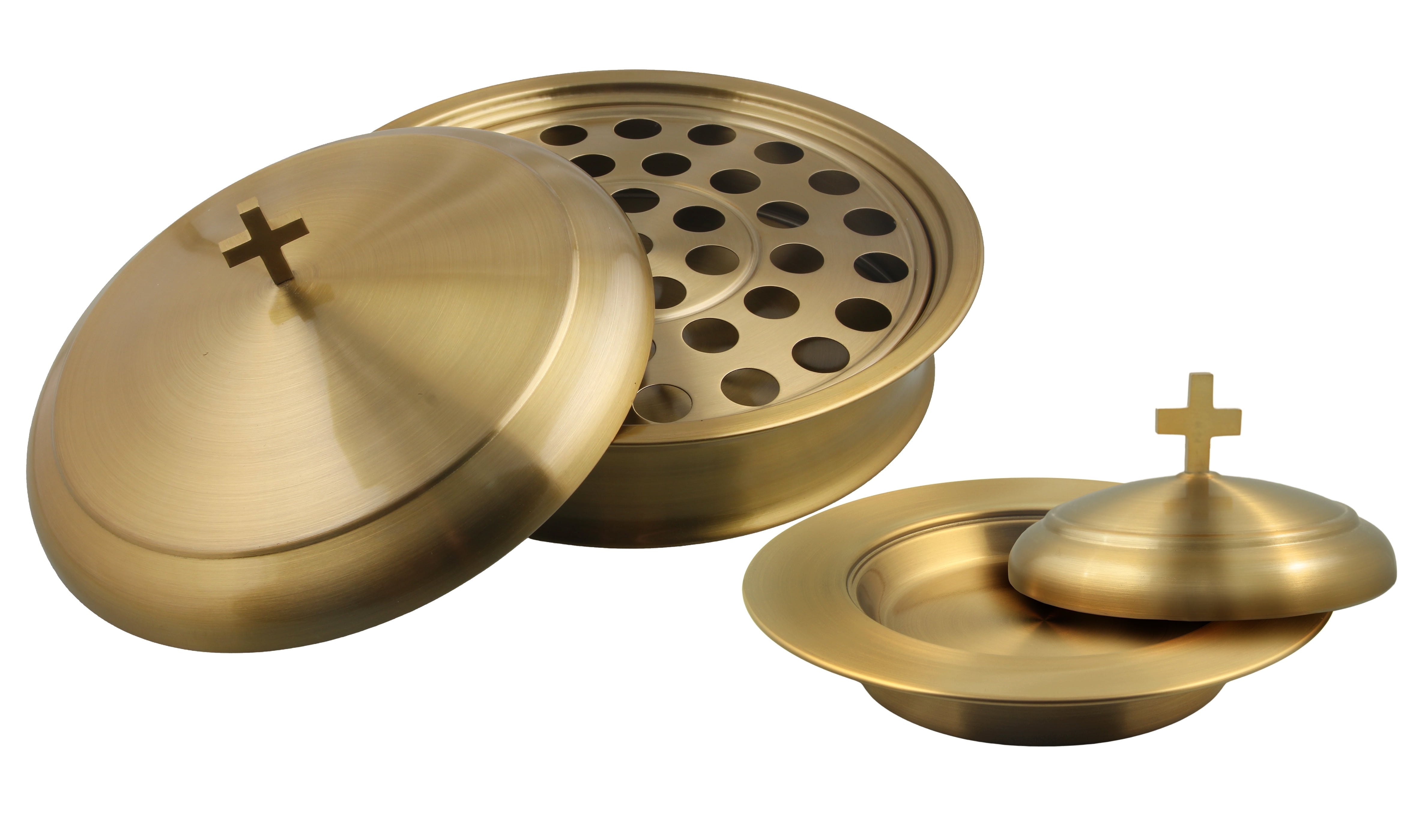 Mayur Exports Communion Tray and Bread Plate, Stainless Steel, Gold ...