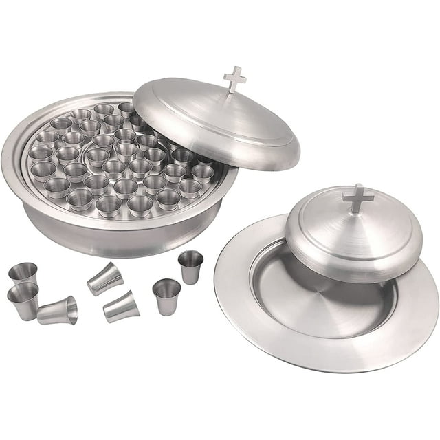 Communion Ware Holy Wine Serving Tray With a Lid & a Stacking Bread ...