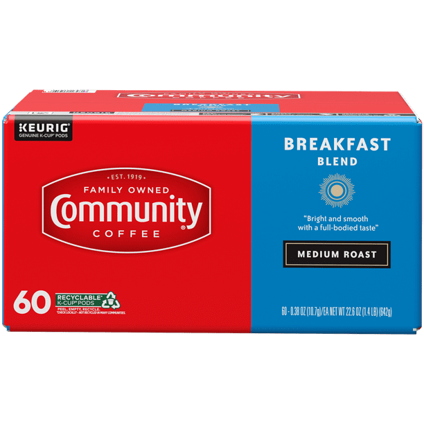 Community Coffee Breakfast Blend Pods for Keurig K-cups 60 Count ...