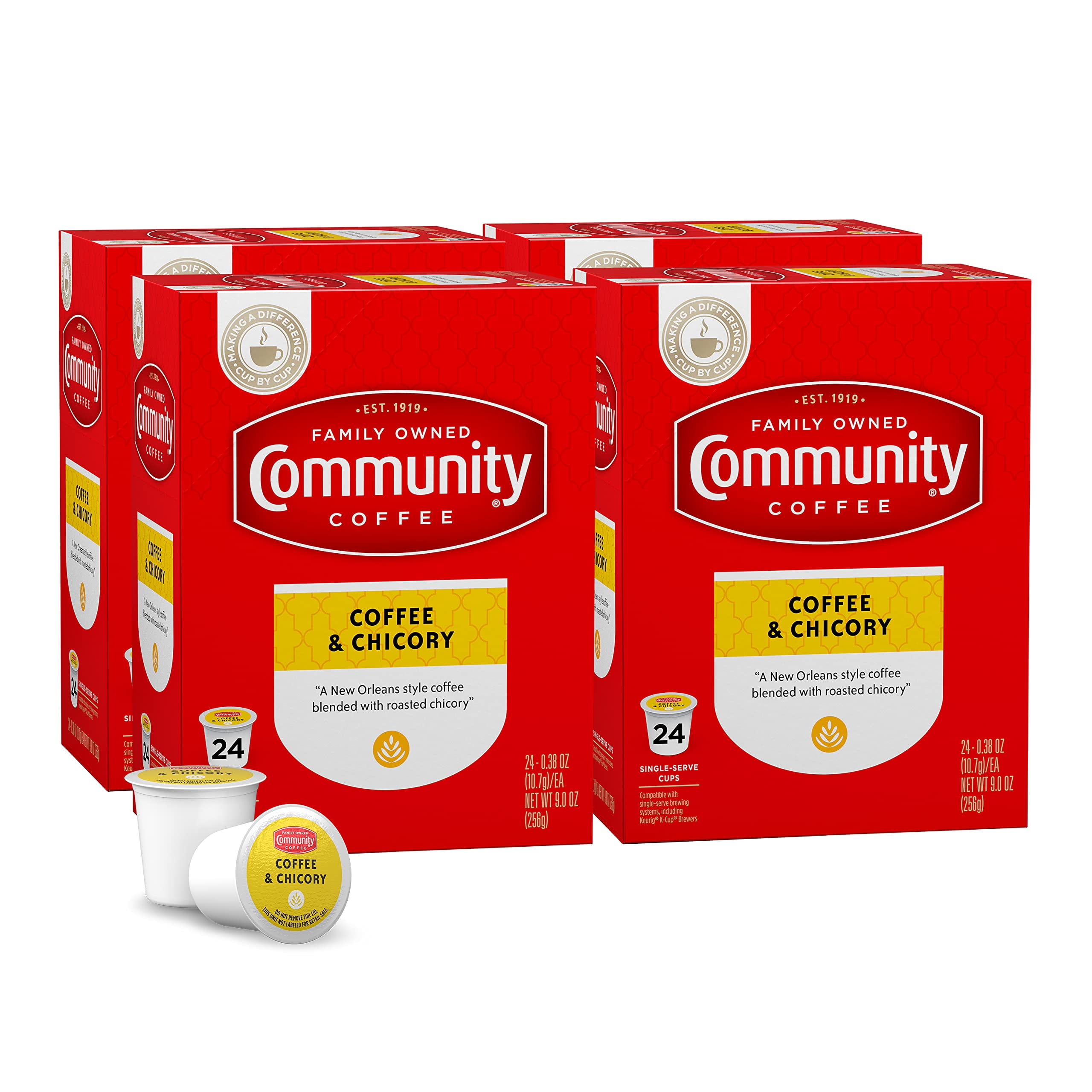Community Coffee Coffee & Chicory 96 Count Coffee Pods, Medium-Dark ...