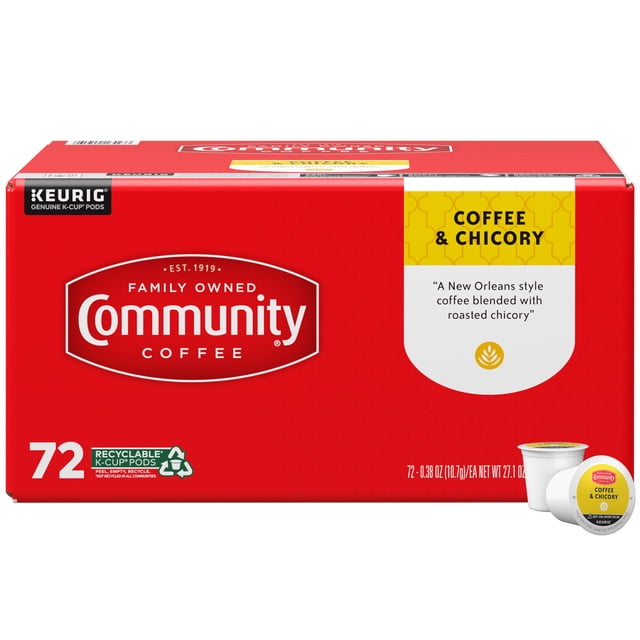 Community Coffee Coffee and Chicory Pods for Keurig K-cups 72 Count ...
