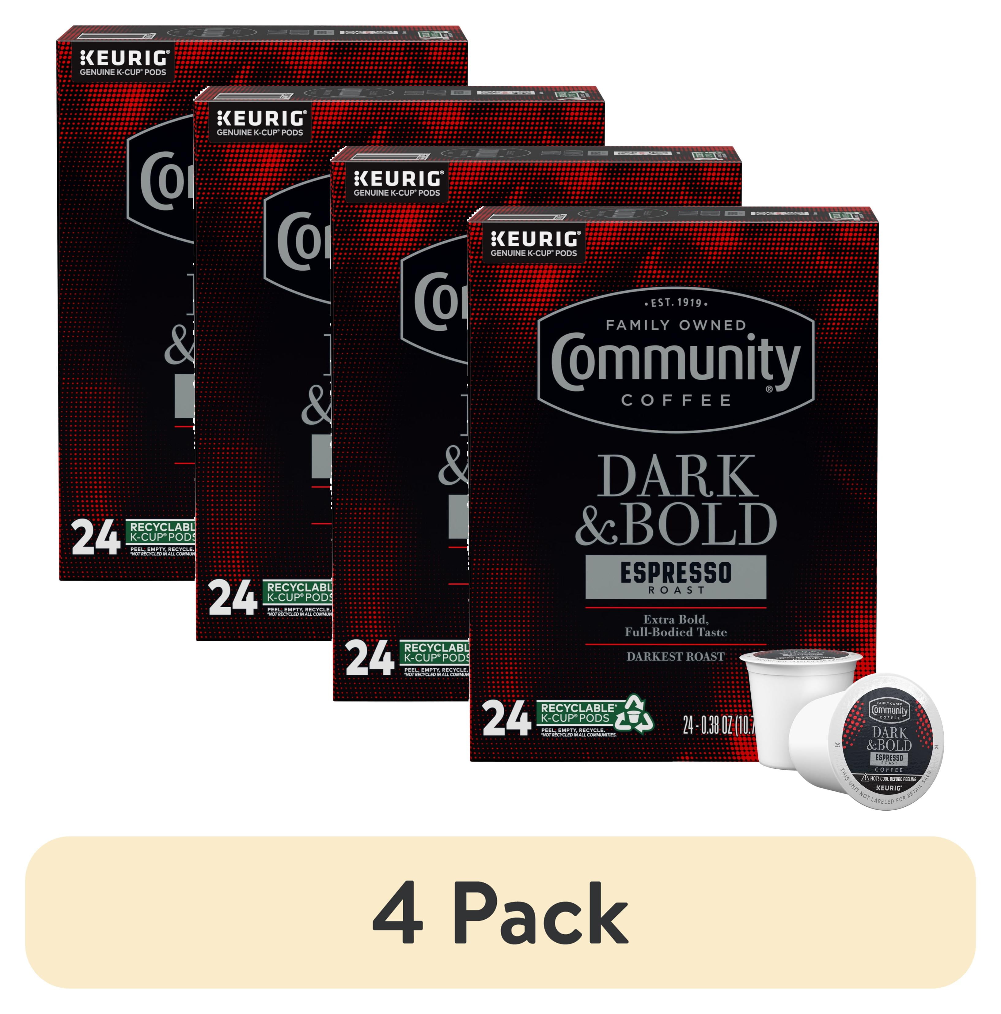(4 pack) Community Coffee Dark & Bold Espresso Roast Extra Dark Roast ...