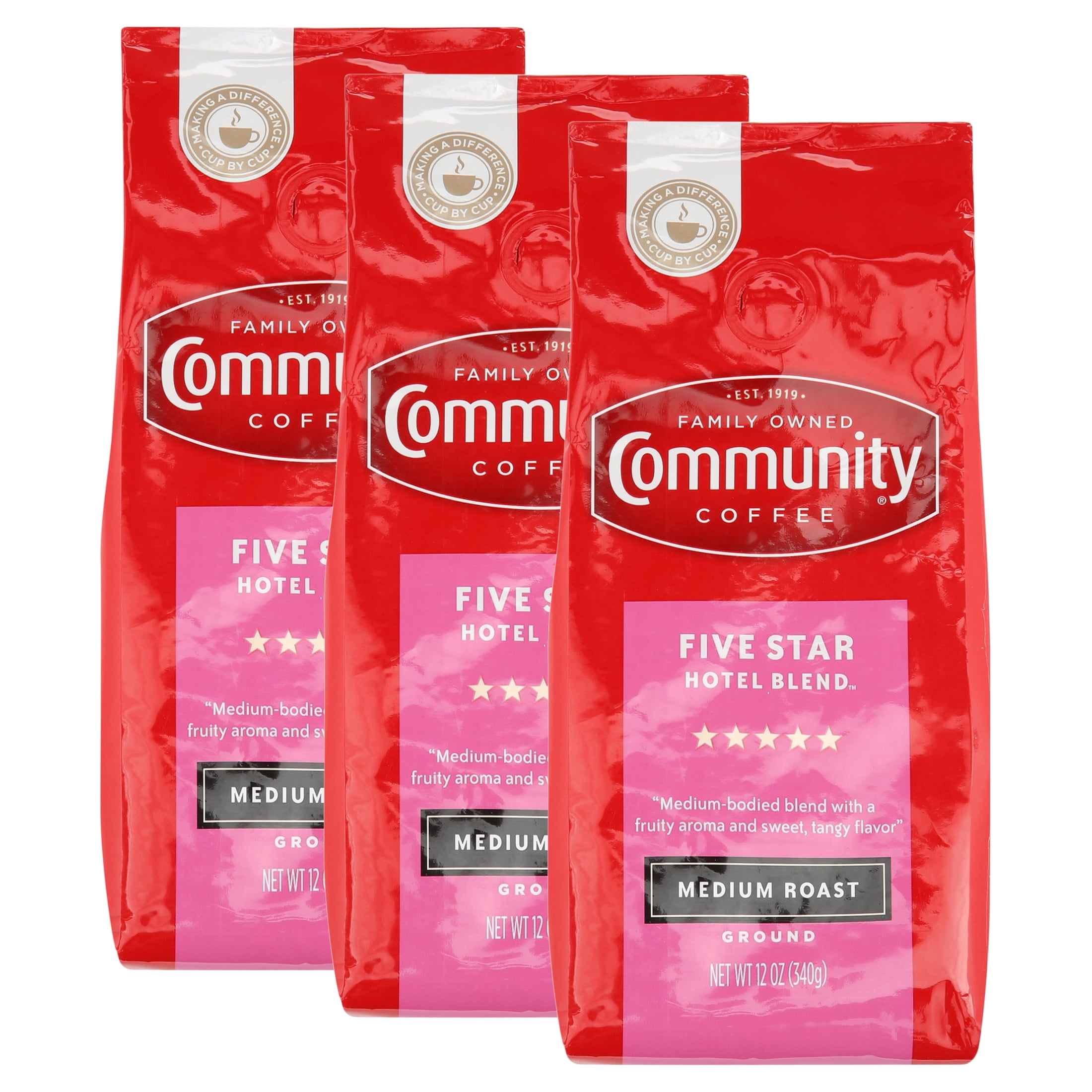 (3 pack) Community Coffee Five Star Hotel Blend™ Medium Roast Ground 12 ...