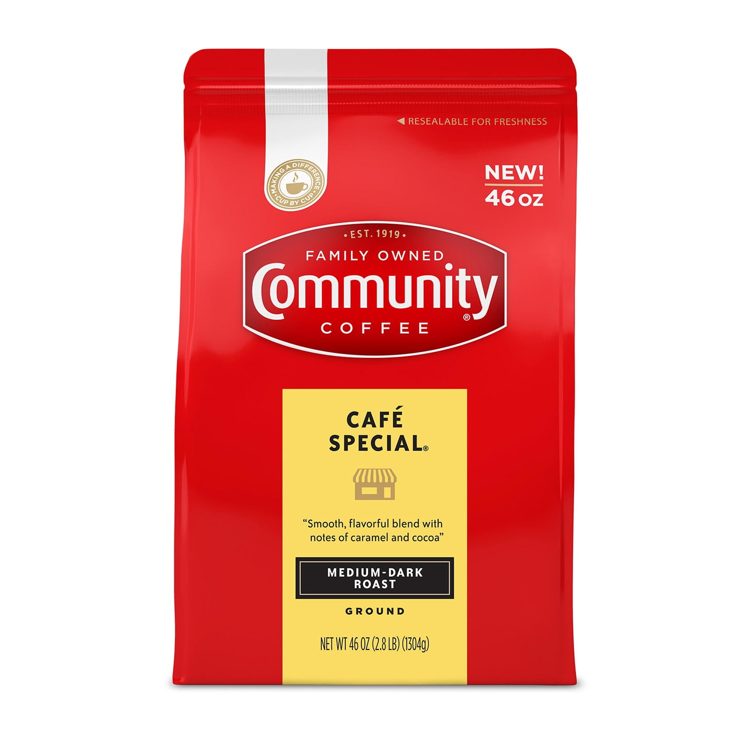 Community Coffee Medium-Dark Roast, Cafe Special Ground Coffee (46 ...