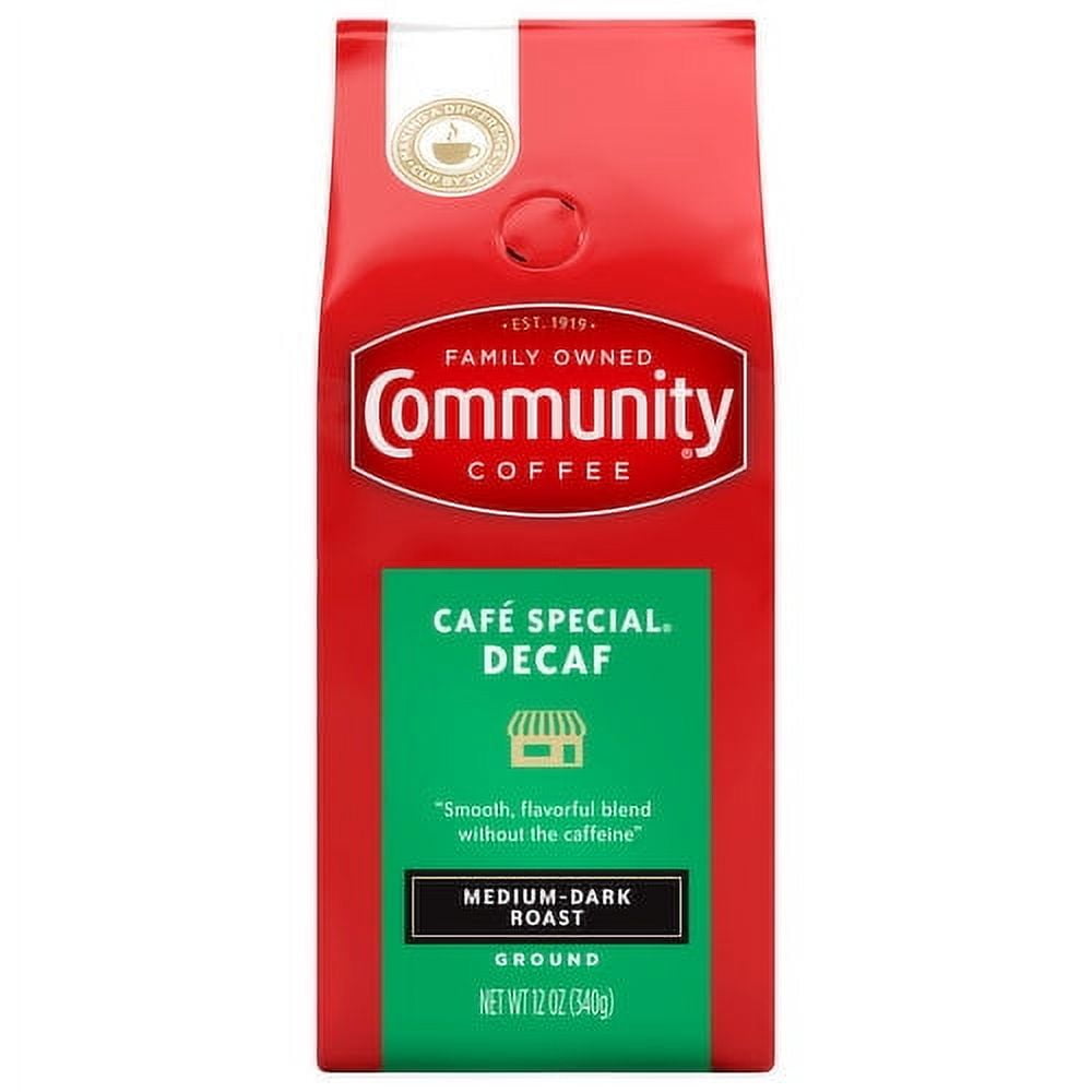 Community Coffee Ground Medium Dark Roasted Cafe-Special Decaffeinated ...