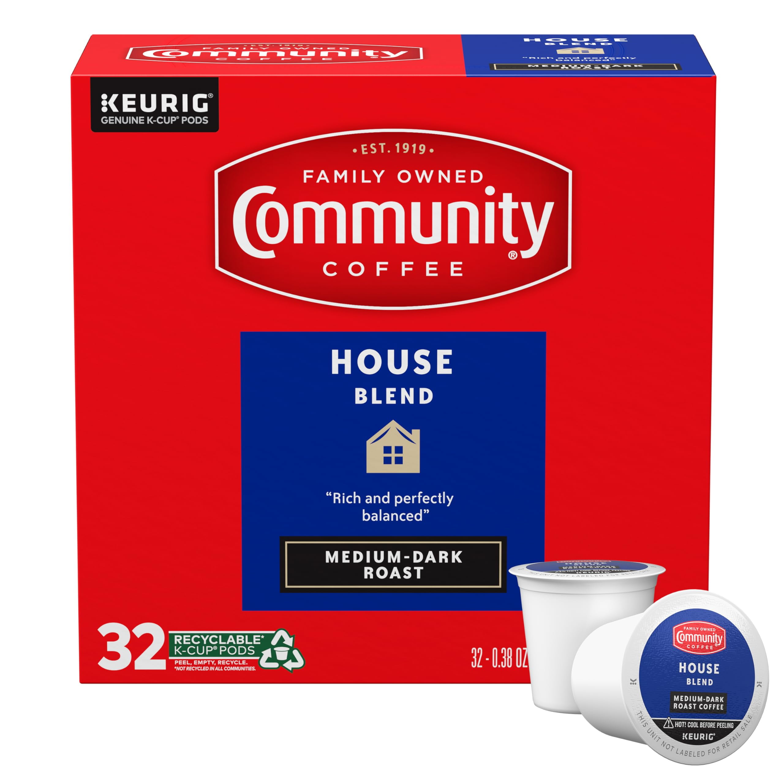 Community Coffee House Blend Medium-Dark Roast Single Serve Keurig K ...