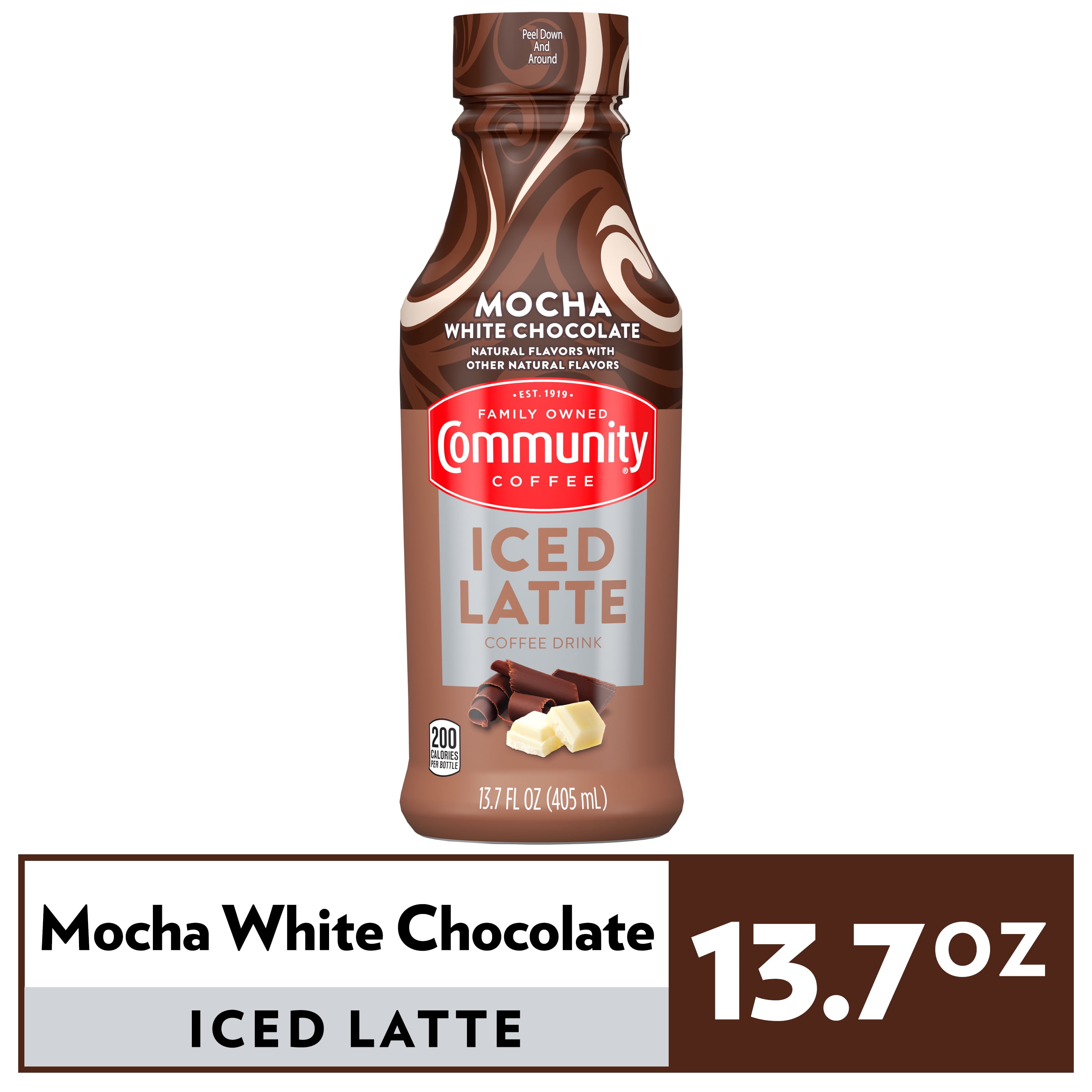 Community Coffee Cold Drink: Mocha White Chocolate Iced Latte, 13.7 fl ...