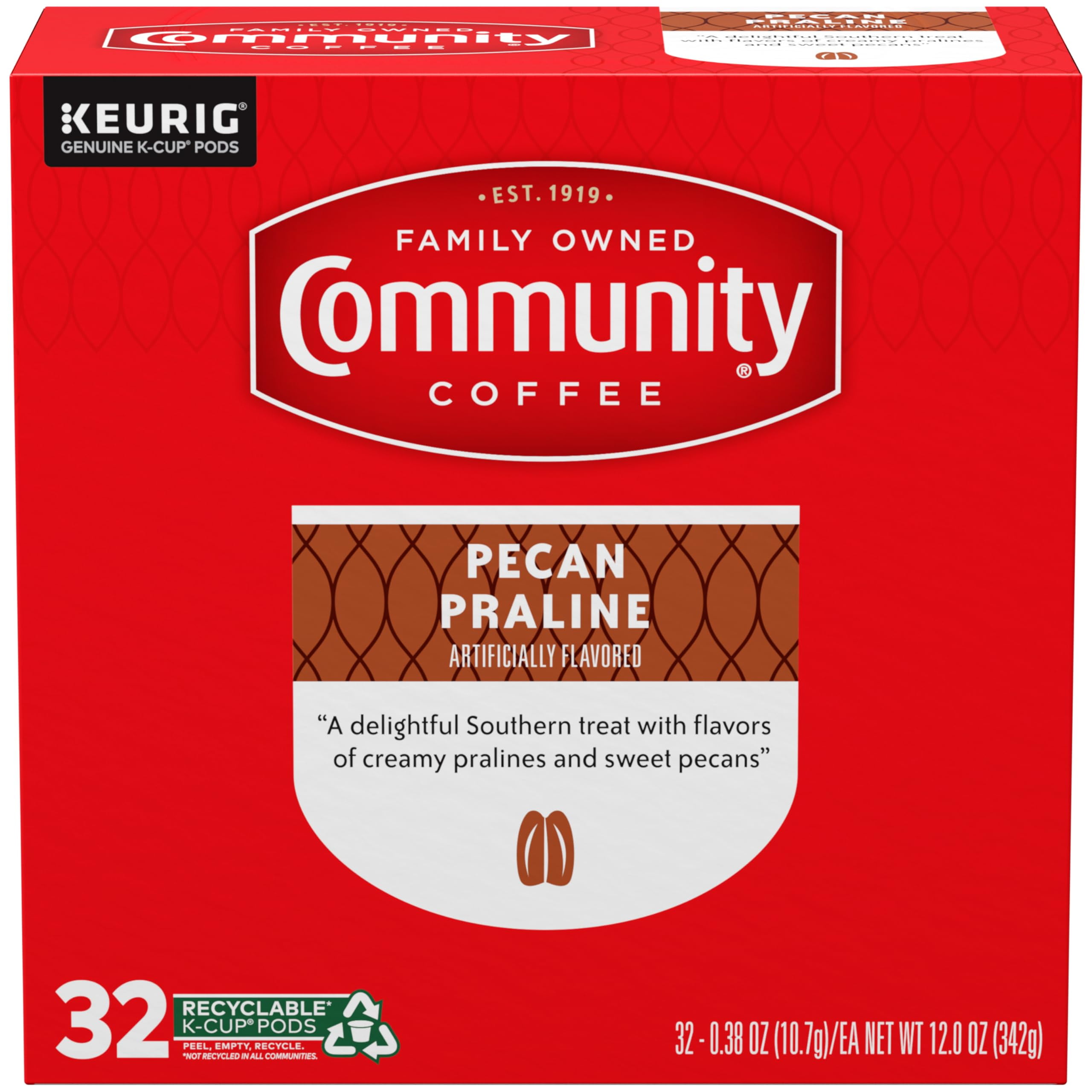 Community Coffee Pecan Praline Flavored, Medium-Dark Roast, Single ...
