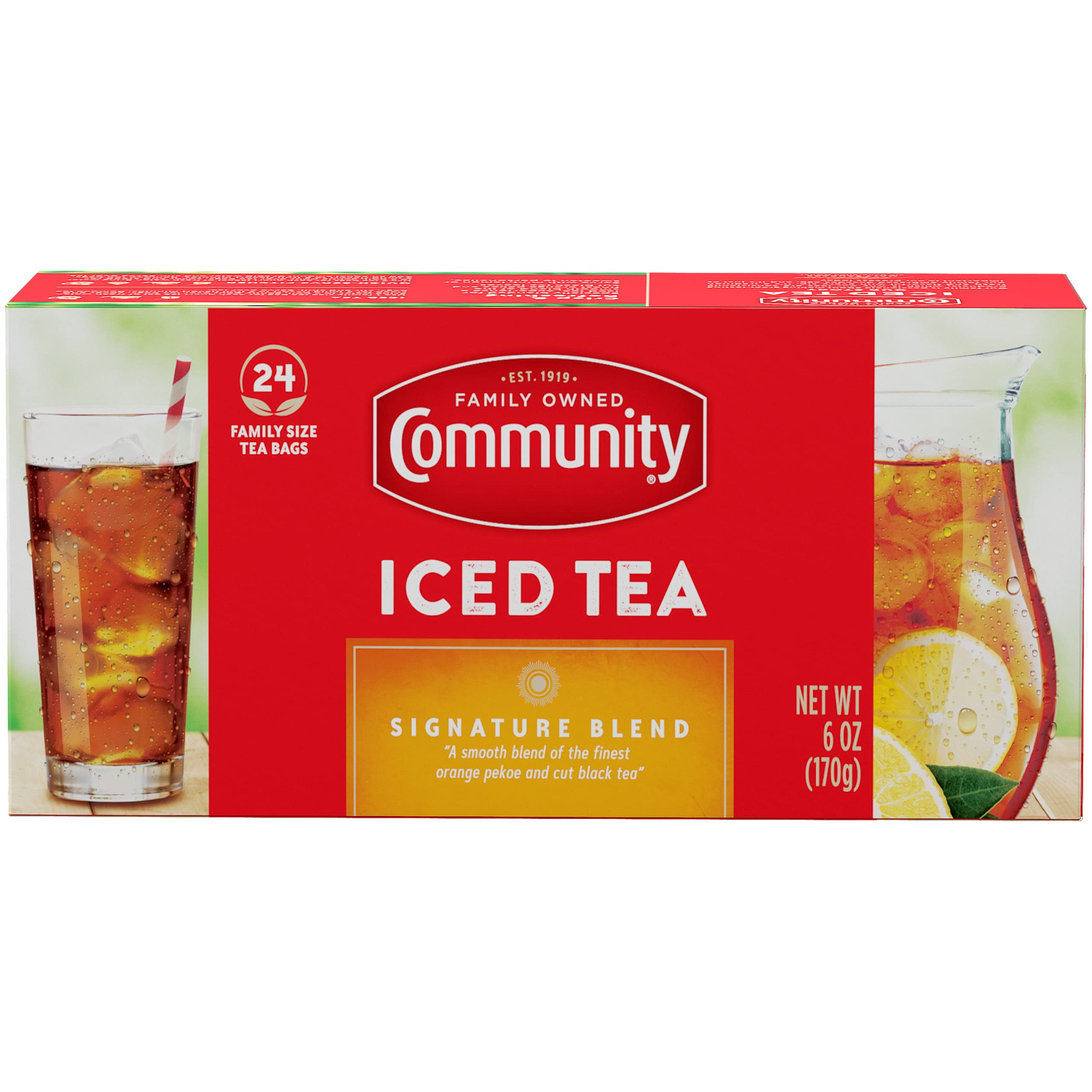 Community Coffee Signature Iced Tea, 144 Family Size Tea Bags, 24 Count ...