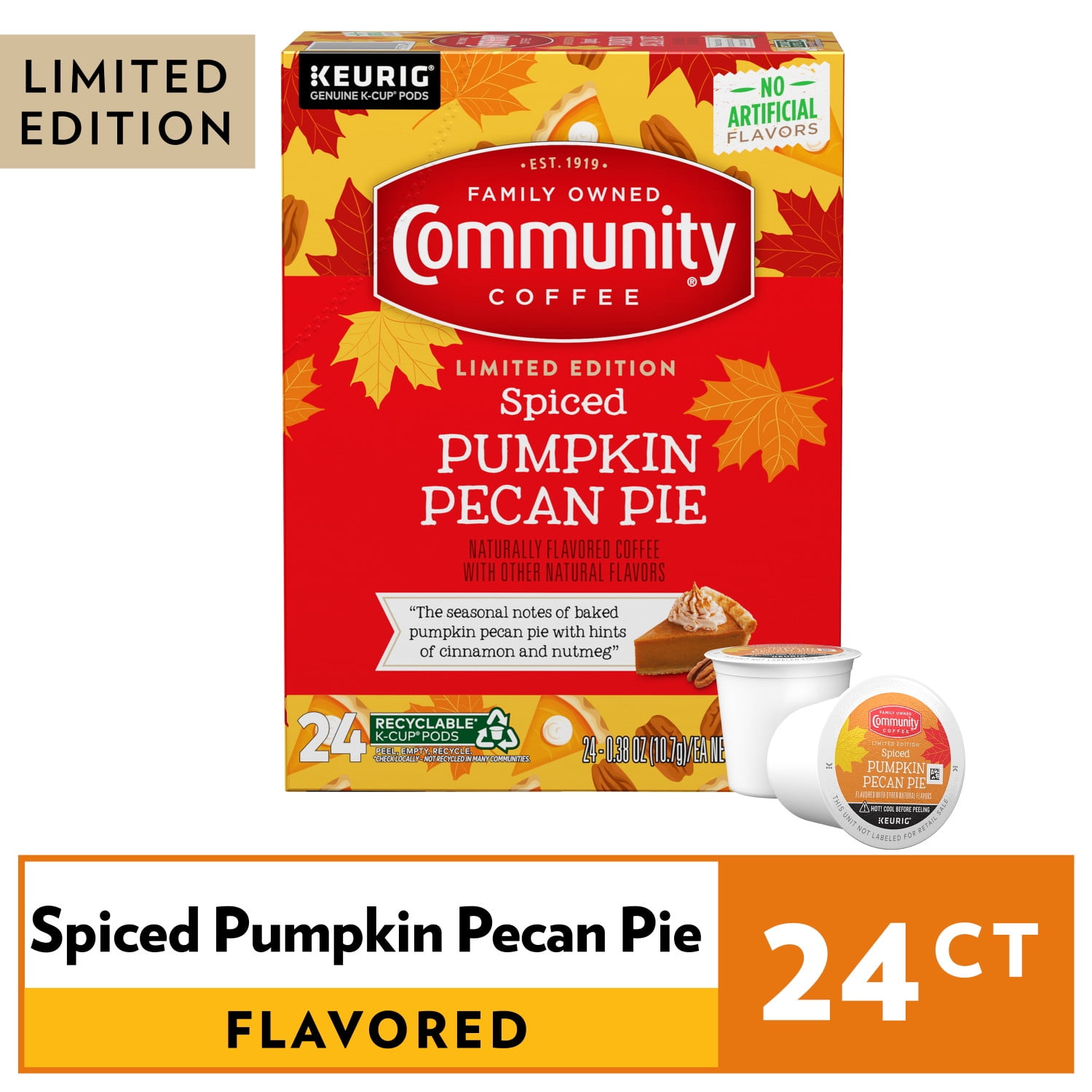 Community Coffee - Fall Season Spiced Pumpkin Pecan Pie, Medium Roast ...