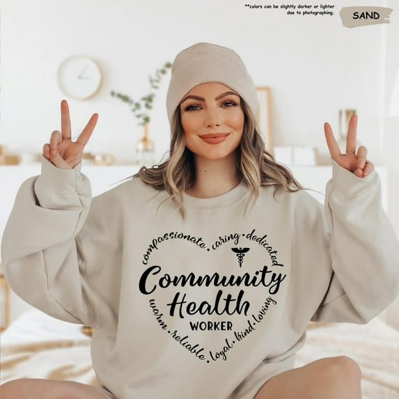 Community Health Worker Sweatshirt, Cute Nurse Gift, Healthcare Worker ...