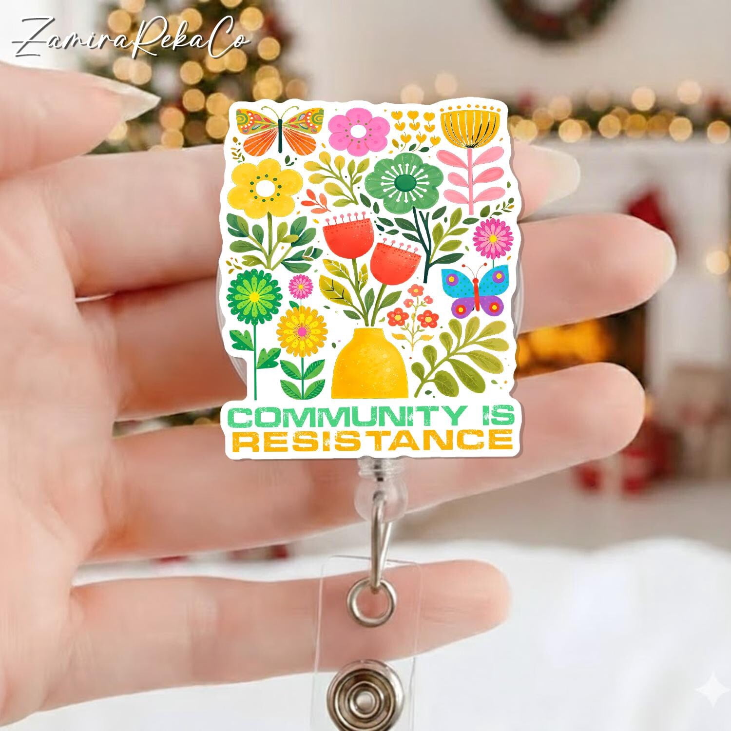 Community Is Resistance Badge Reel, Activist Social Justice Retractable ...