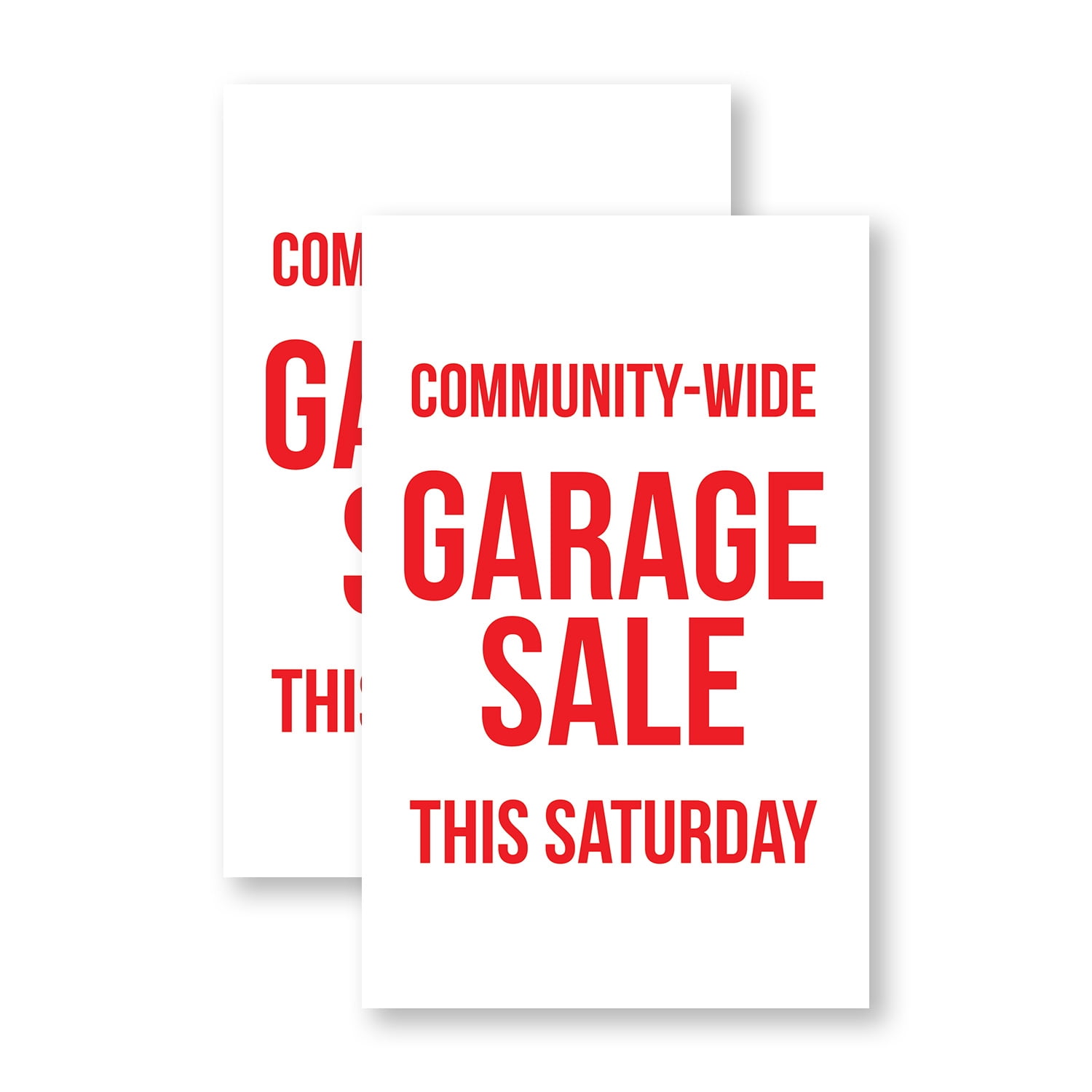 Community Wide Garage Sale This Saturday (2-Pack) 24" x 36" Vinyl ...