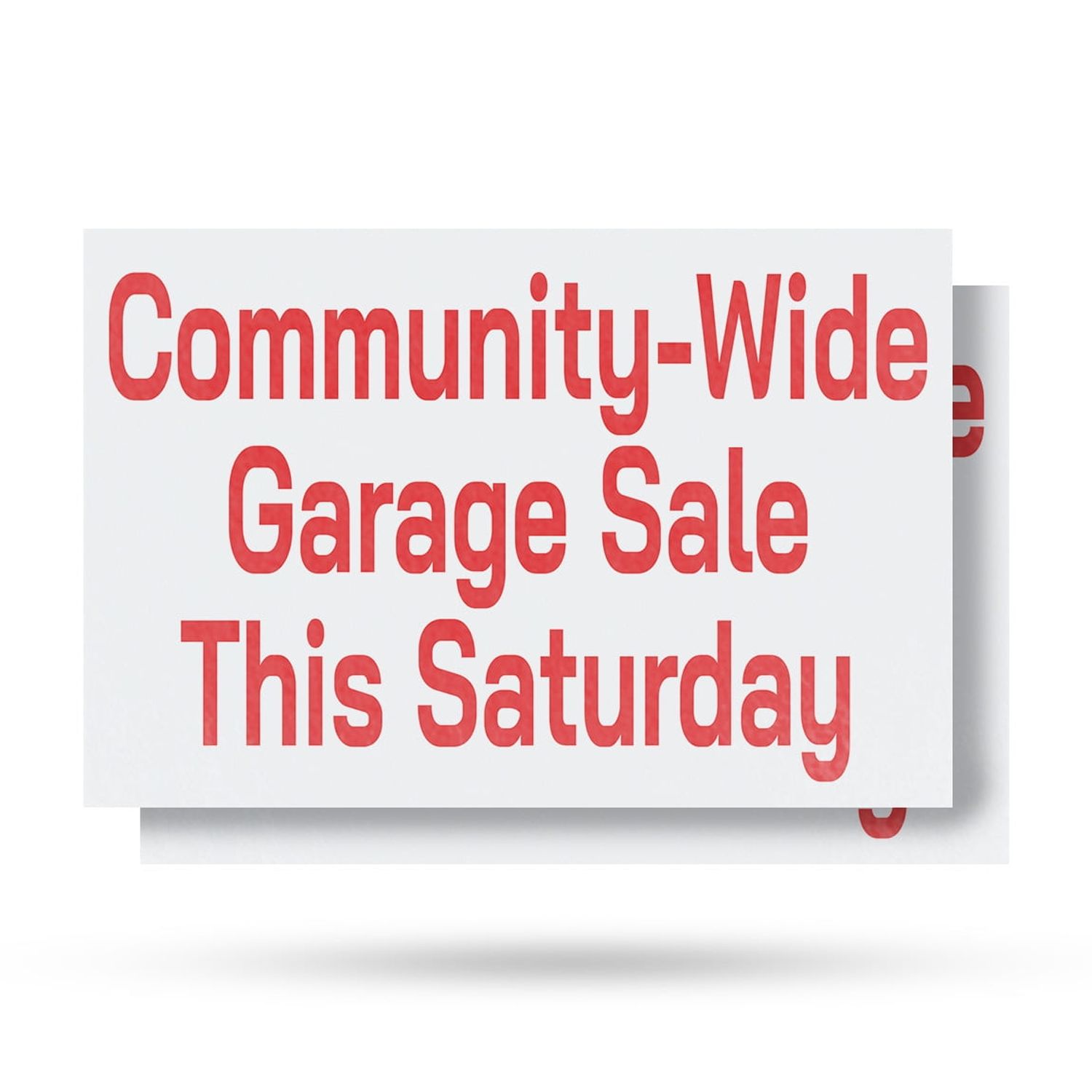 Community Wide Garage Sale This Saturday Vinyl Decal 2 Pack of 24 Inch ...