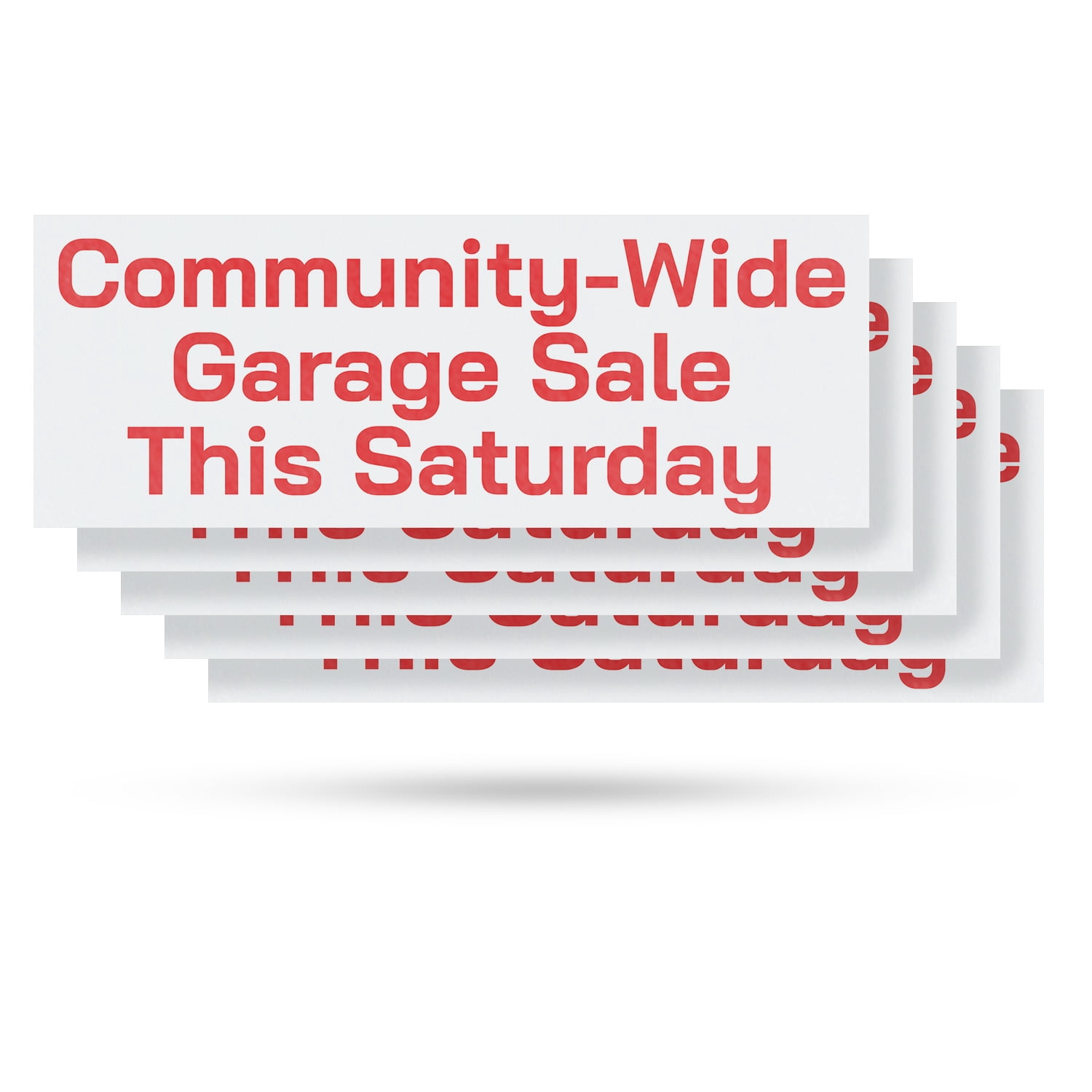 Community Wide Garage Sale This Saturday Vinyl Decal 5 Pack of 24 Inch ...