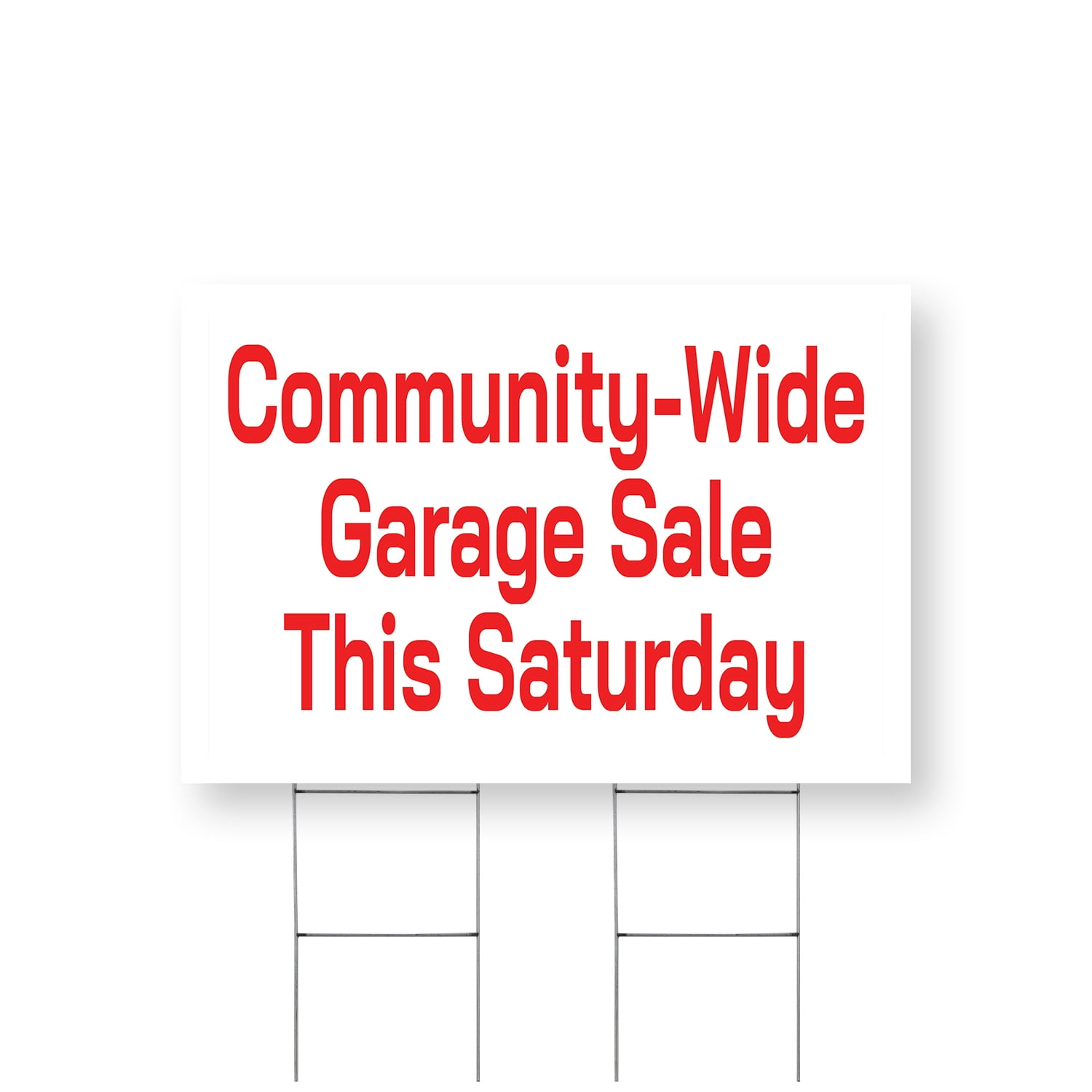 Community Wide Garage Sale This Saturday Yard Sign 24 Inch x 36 Inch ...
