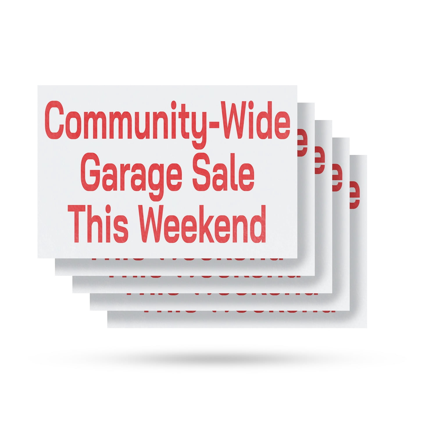Community Wide Garage Sale This Weekend Vinyl Decal 5 Pack of 18 Inch x ...