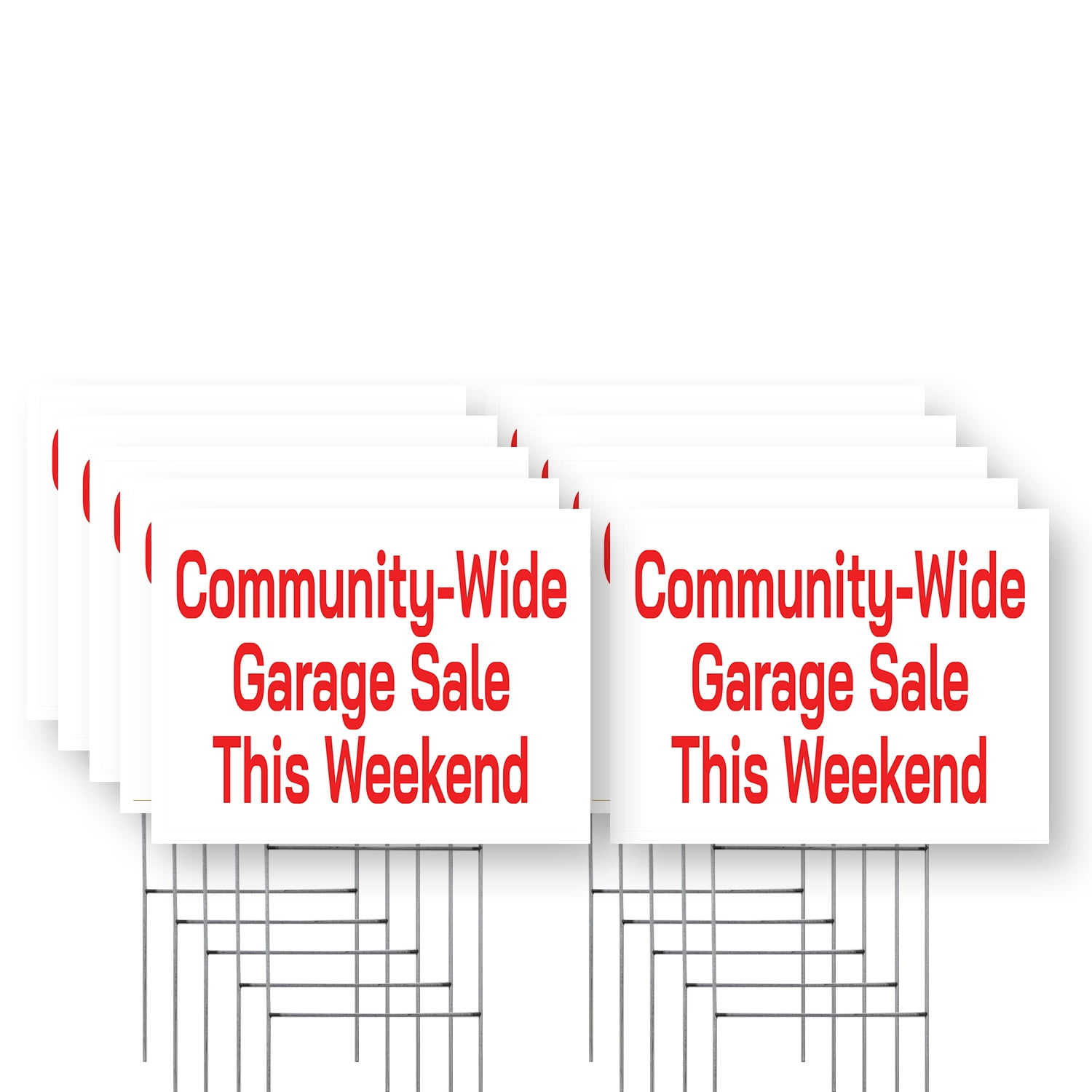 Community Wide Garage Sale This Weekend Yard Sign 10 Pack of 18 Inch x ...