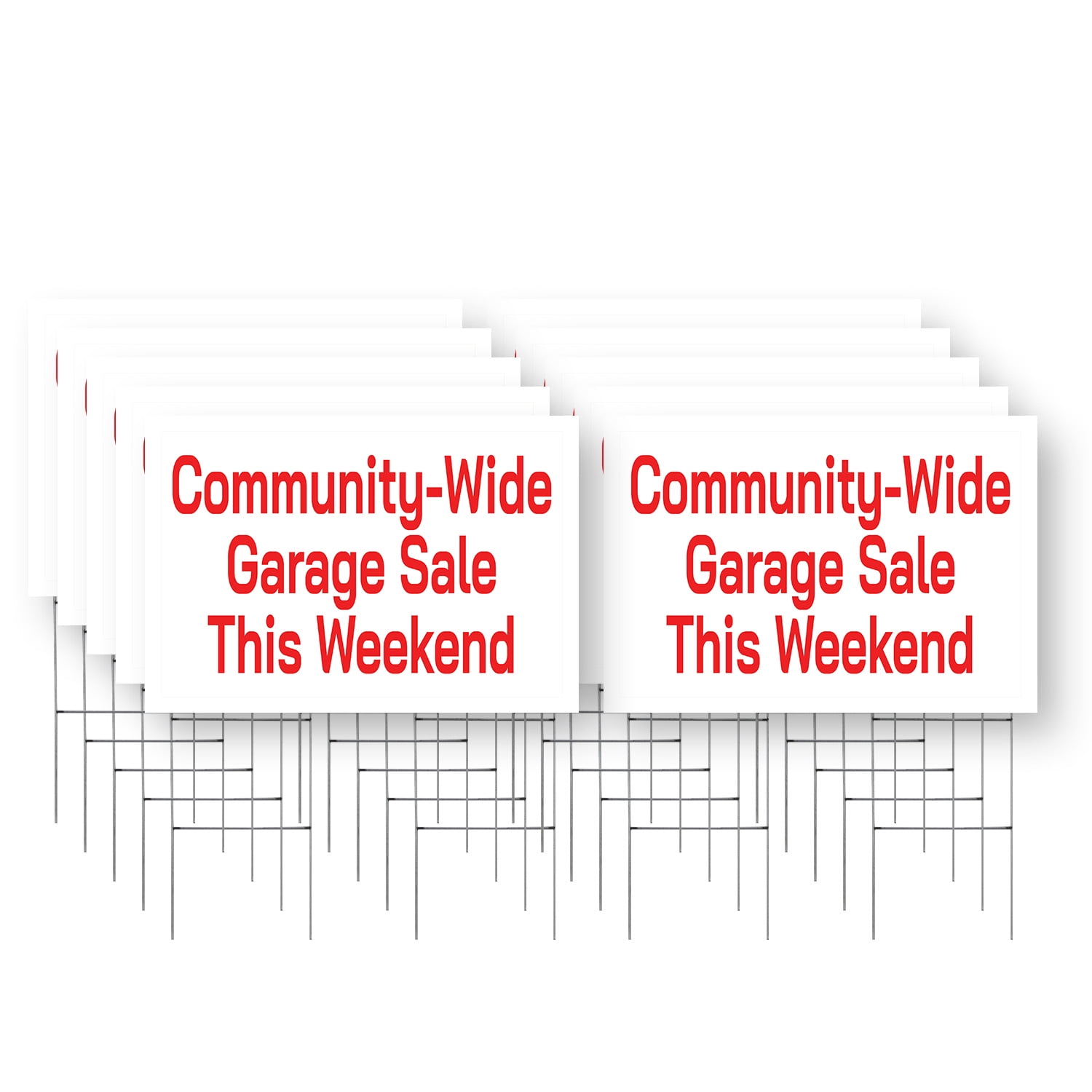 Community Wide Garage Sale This Weekend Yard Sign 10 Pack of 24 Inch x ...