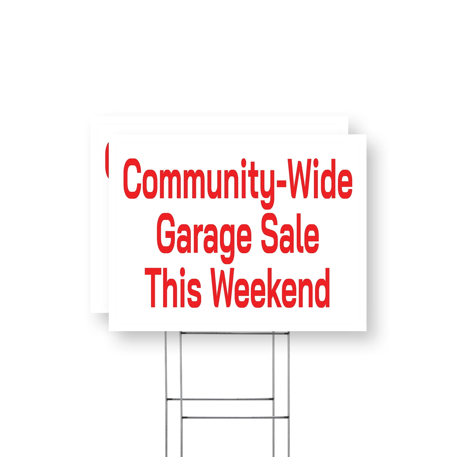 Community Wide Garage Sale This Weekend Yard Sign 2 Pack of 12 Inch x ...