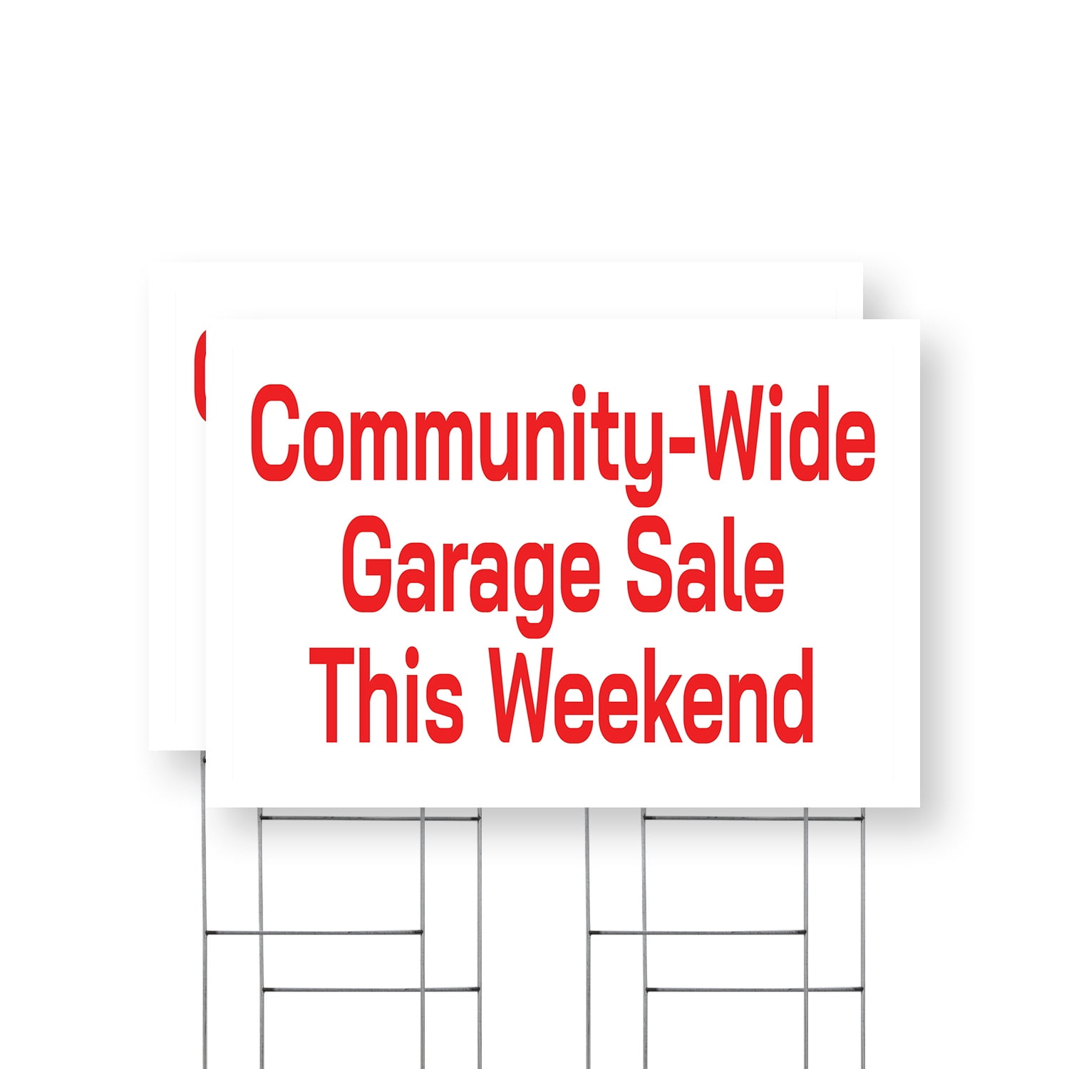 Community Wide Garage Sale This Weekend Yard Sign 2 Pack of 24 Inch x ...