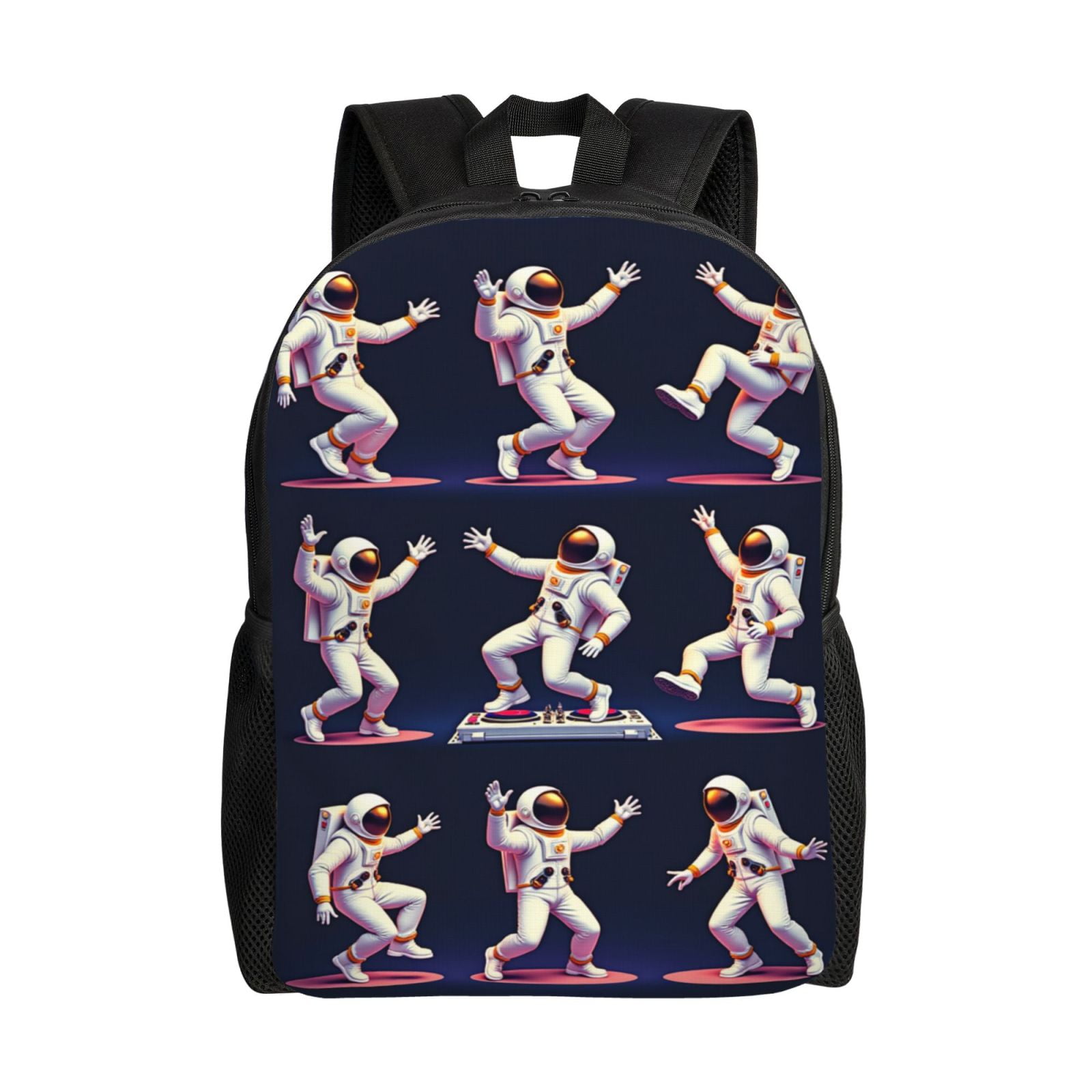 Commuter Astronaut Character In Different Poses Laptop Backpack Travel ...