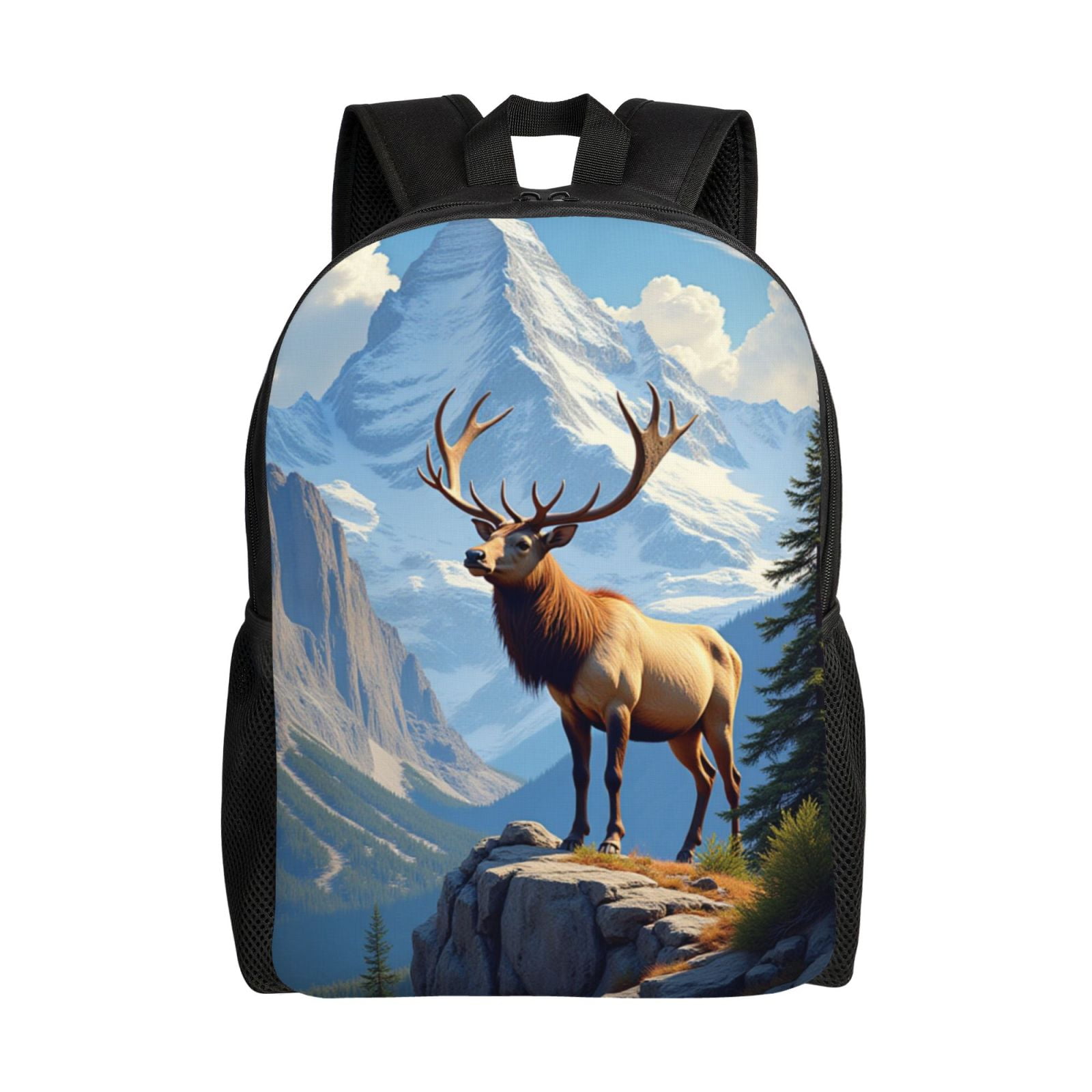 Commuter Deer Antlers Standing Rocky Hillside Mountains In Laptop ...