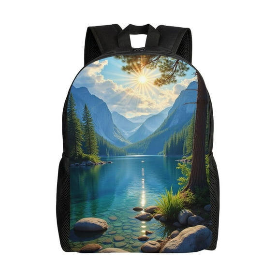 Commuter Fantasy Landscape With Lake And Trees Laptop Backpack, Travel ...