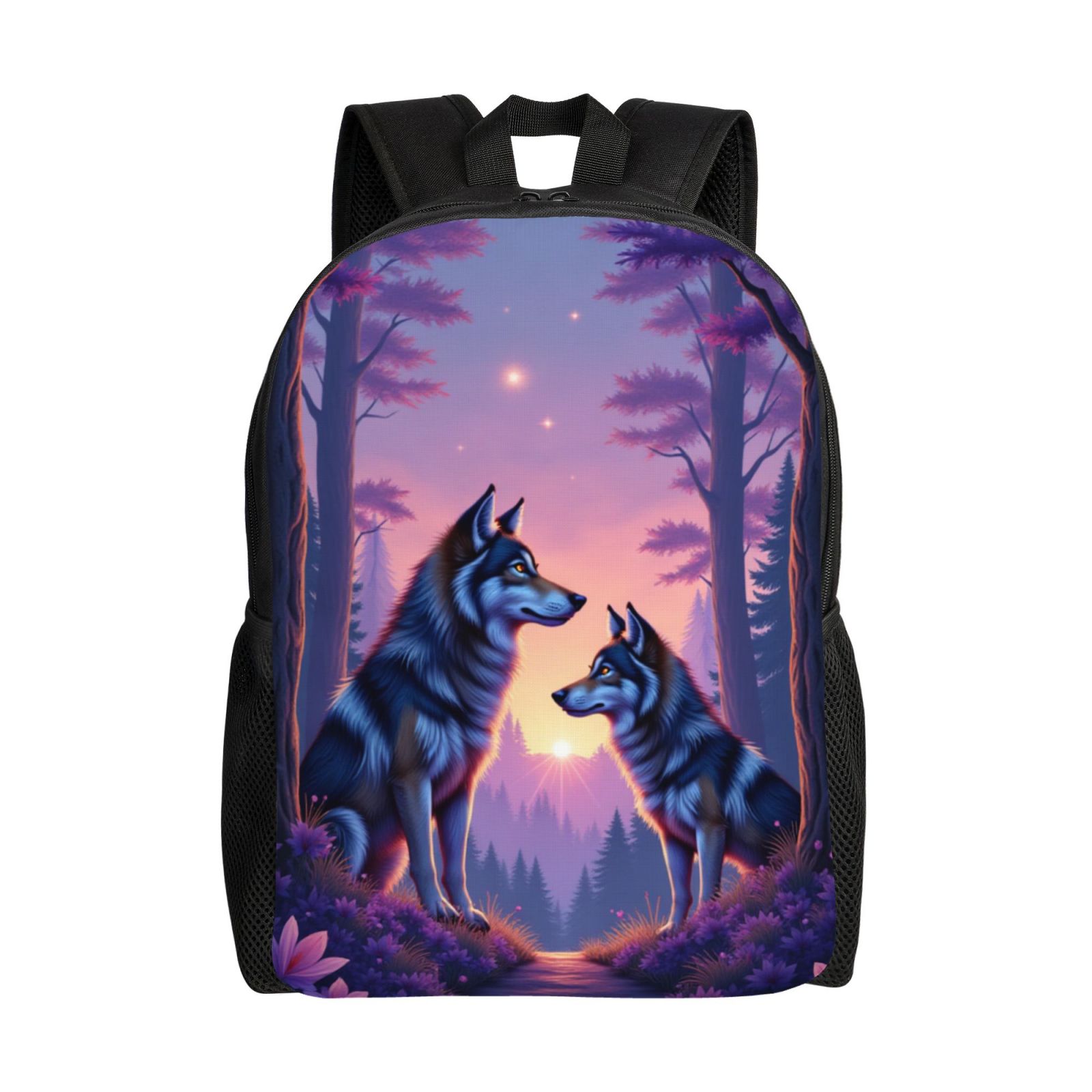 Commuter Galaxy Wolf Couple Tapestry Wall Hanging Laptop Backpack ...