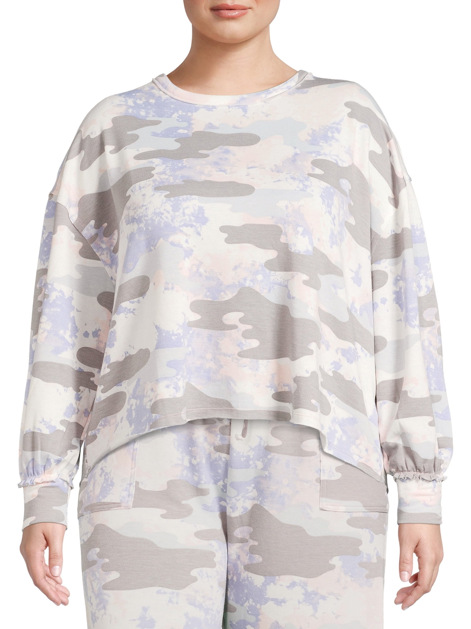 Como Blu Women's Plus Size Athlesiure Baby Terry Pullover - Walmart.com