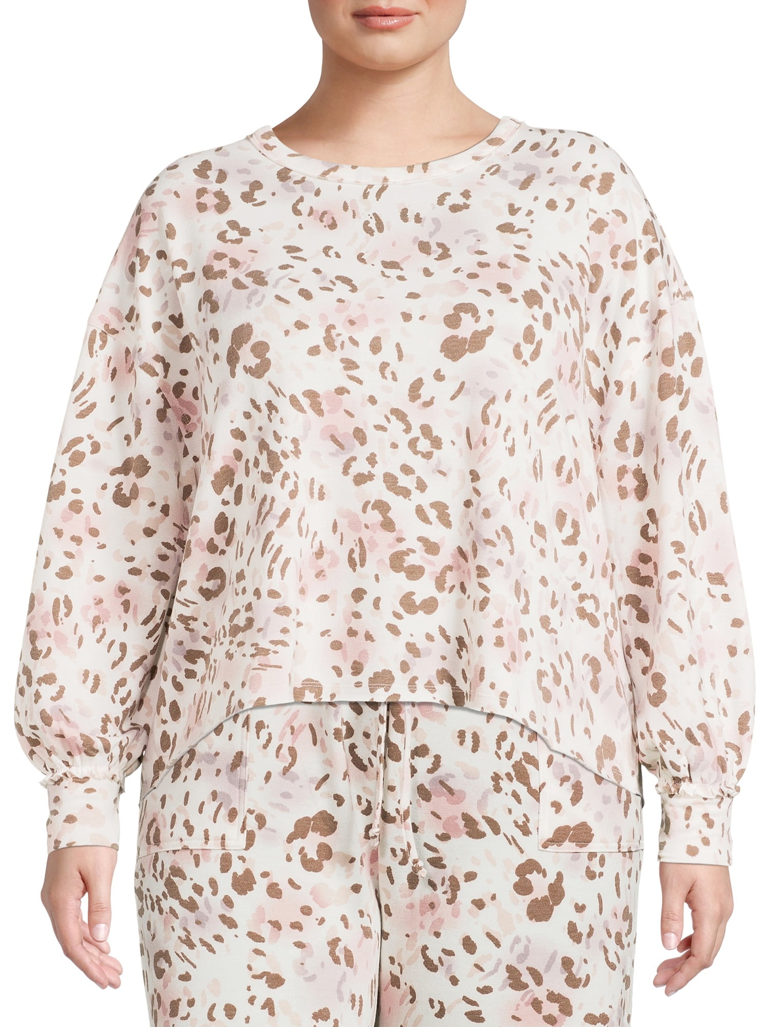 Como Blu Women's Plus Size Athlesiure Baby Terry Pullover - Walmart.com