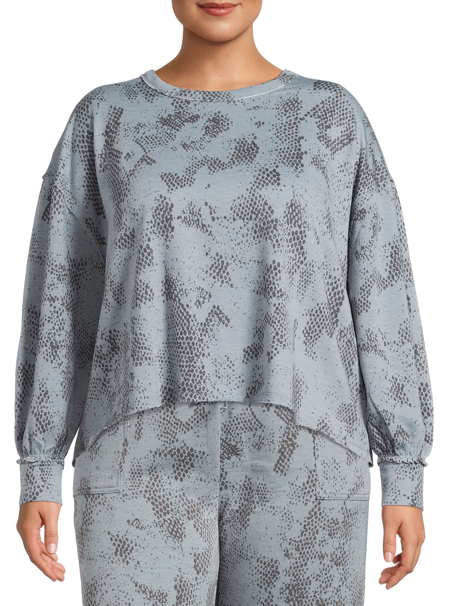 Como Blu Women's Plus Size Athlesiure Baby Terry Pullover - Walmart.com