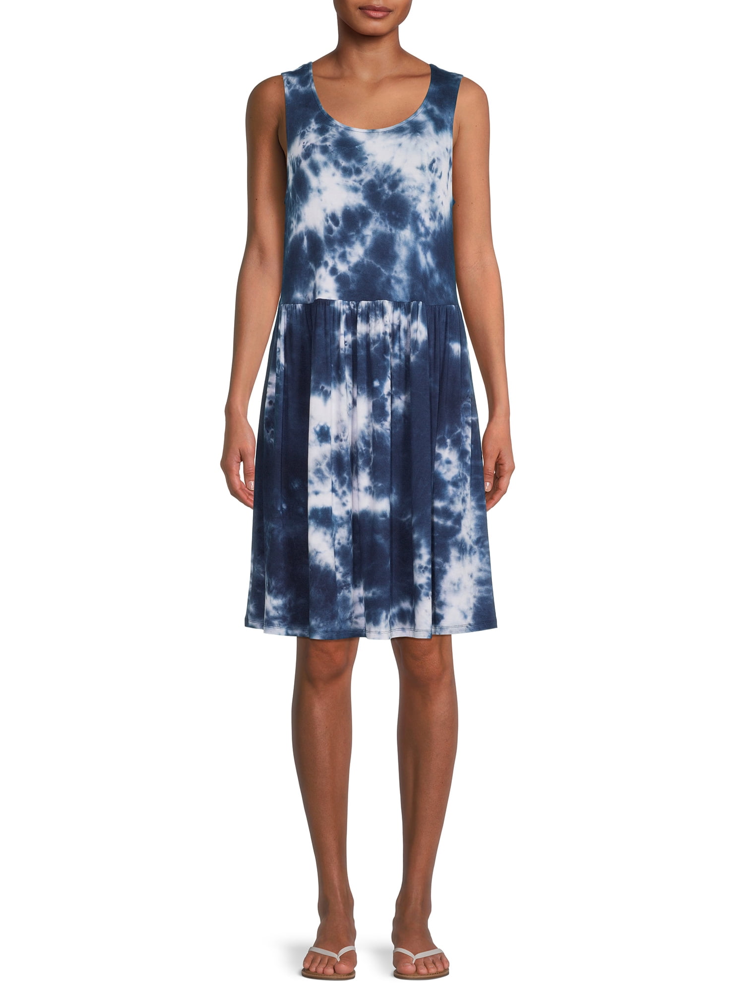 Como Blu Women's Casual Sleeveless Printed Knit Dress with Pockets ...