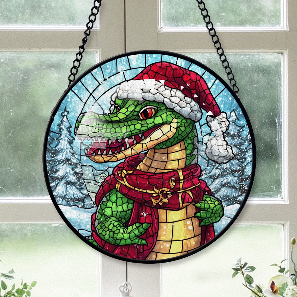 Comodo Dragon Ornament Christmas 2025, Comodo Dragon Stained Glass Window Hanging – Artistic and ...
