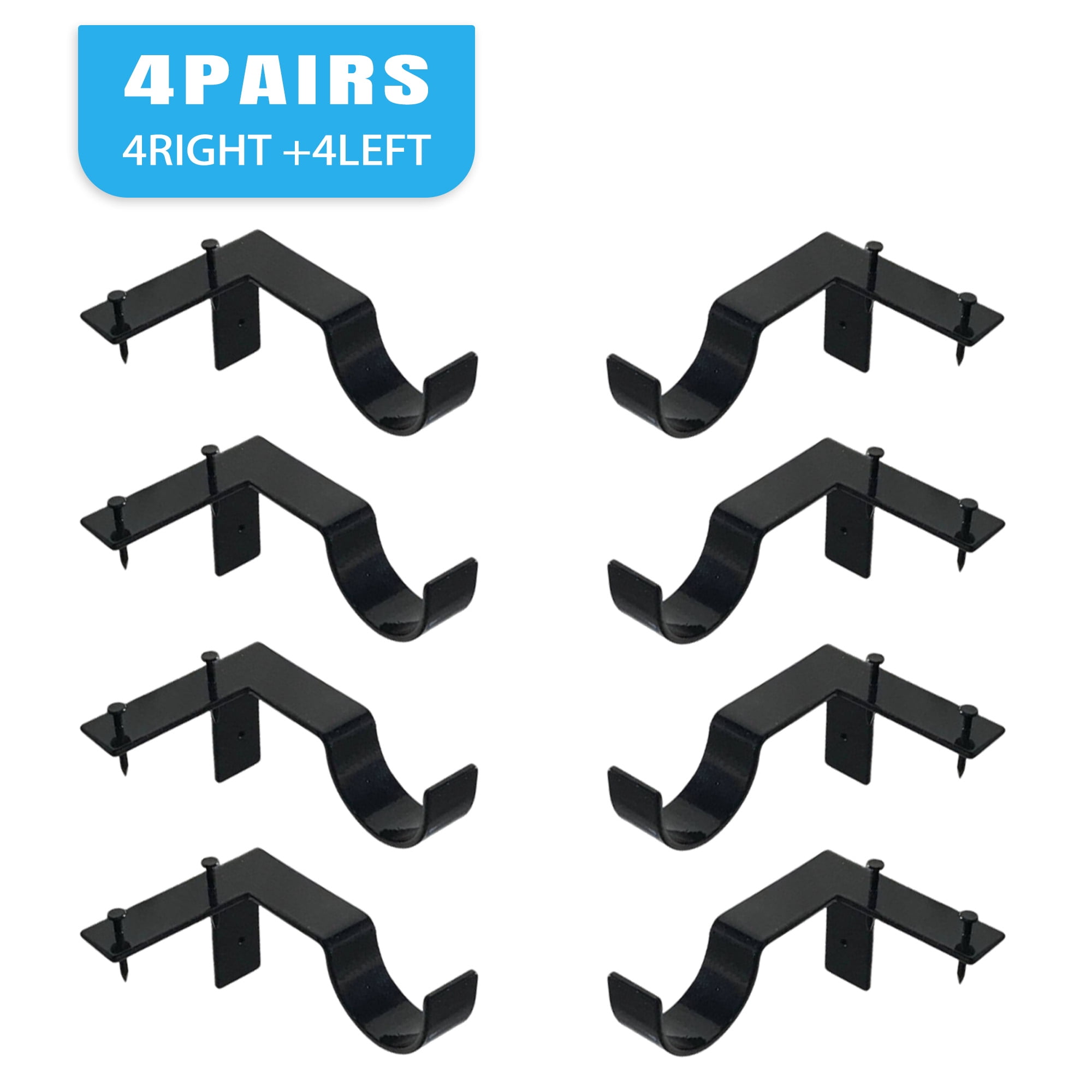 Comopio 8Pcs Curtain Rod Holders Into Window Frame Curtain Rod Brackets ...