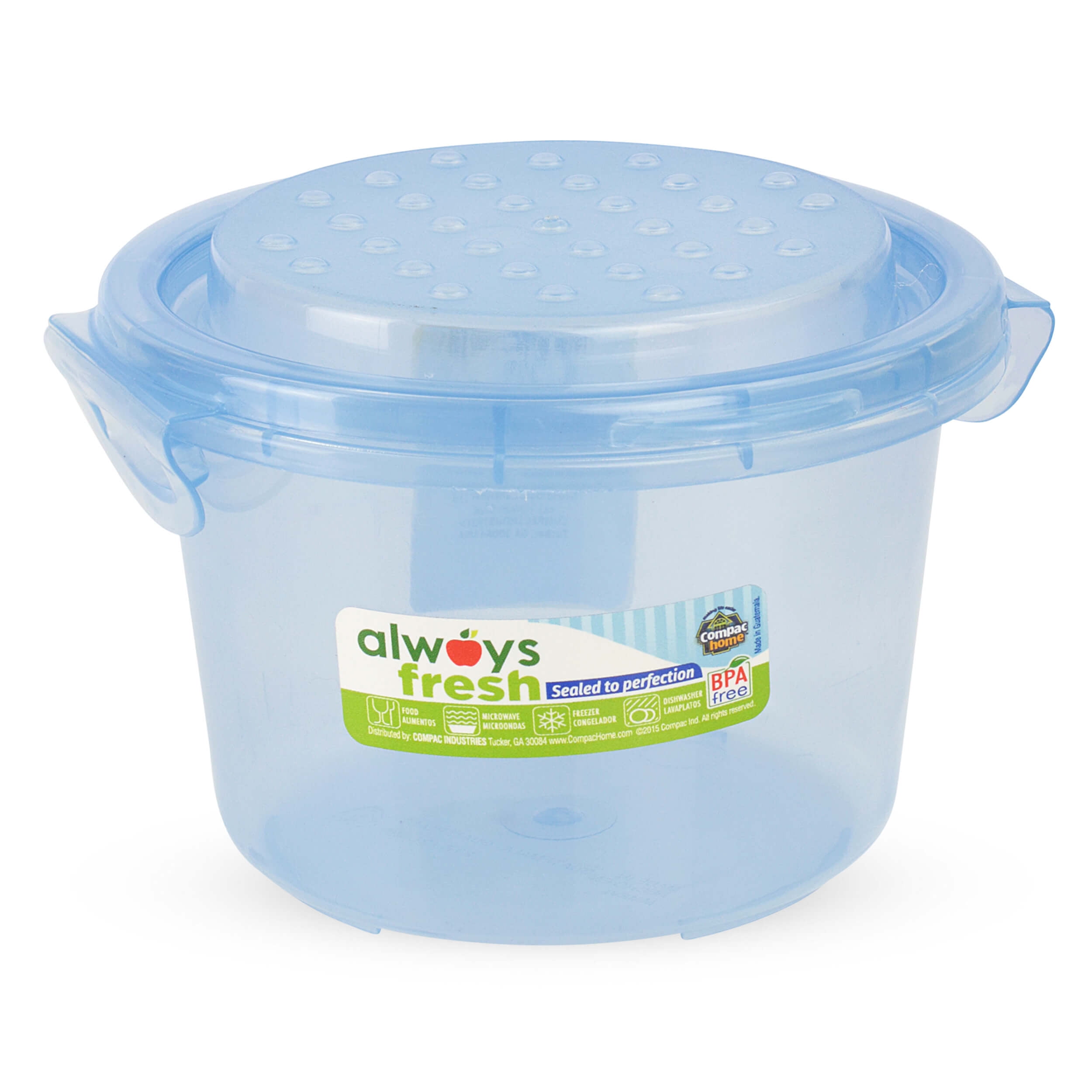 Compac Home 16oz Round Dots Bowl, Ocean Blue, Reusable Food Storage ...