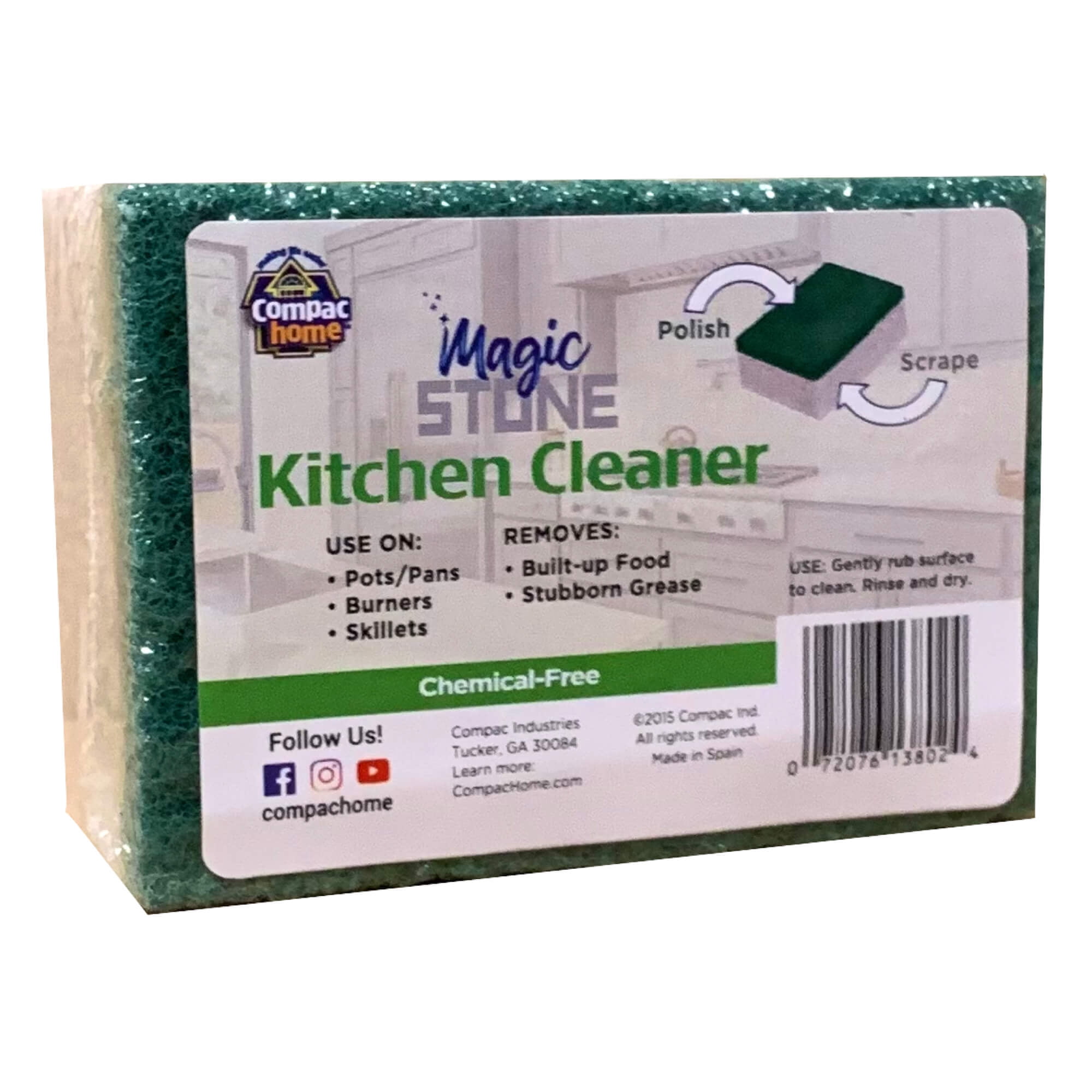Compac Home Magic Stone Kitchen Cleaner Scrub, 2-Sided Scouring Brick ...