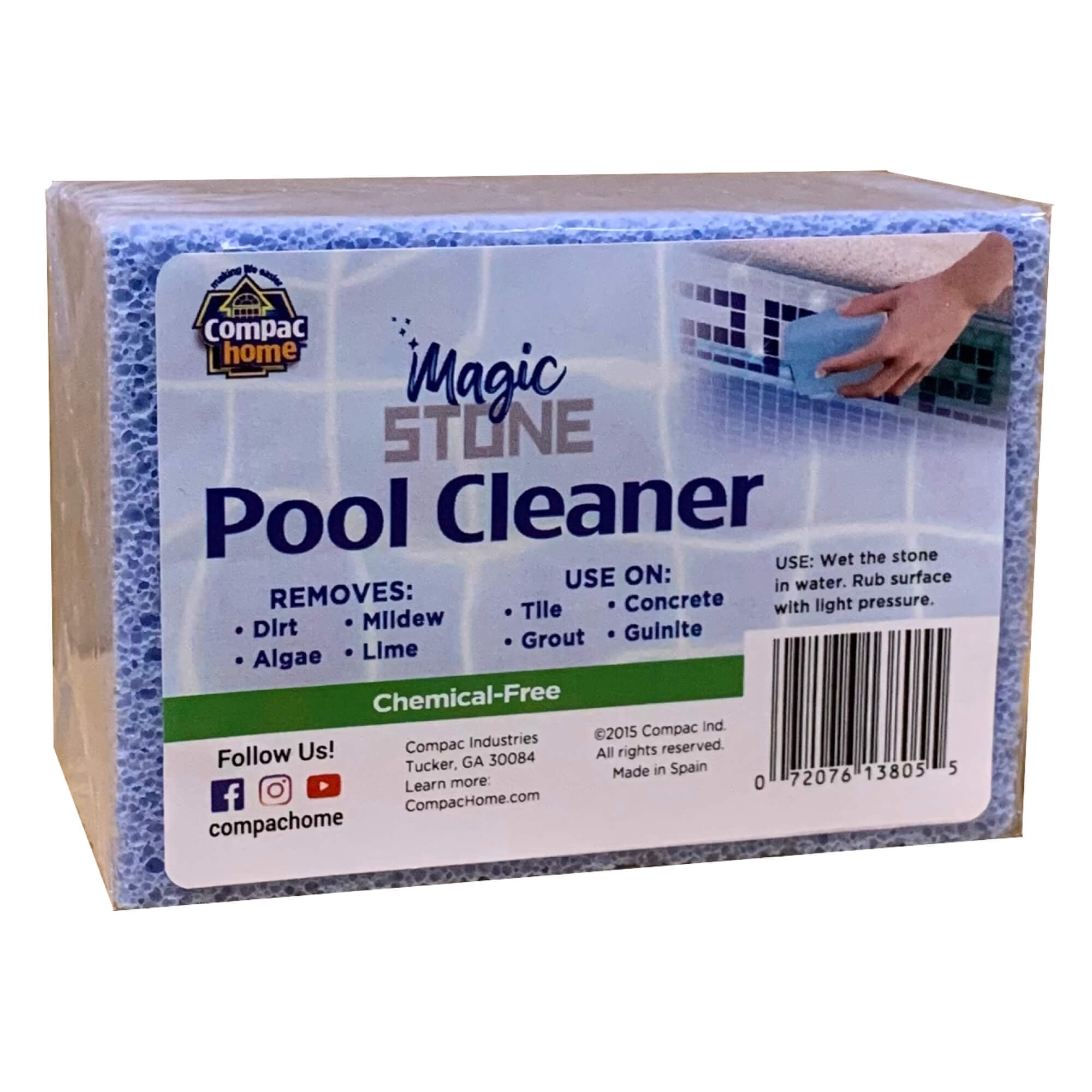 Compac Home Magic Stone Pool Cleaner for In-Ground Pools - Removes Dirt ...