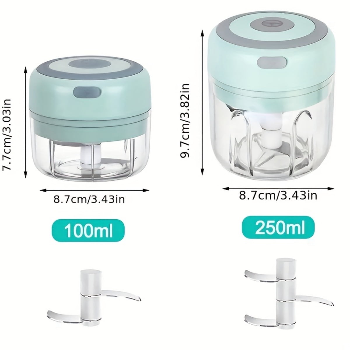Compact 100/250ml USB Electric Food Chopper & Garlic Crusher ...