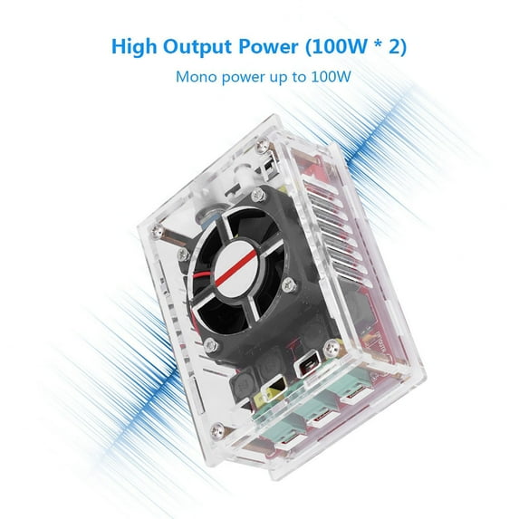 Compact 100W X2 Digital Audio Amplifier, Class D Board W/ Fan, Short ...