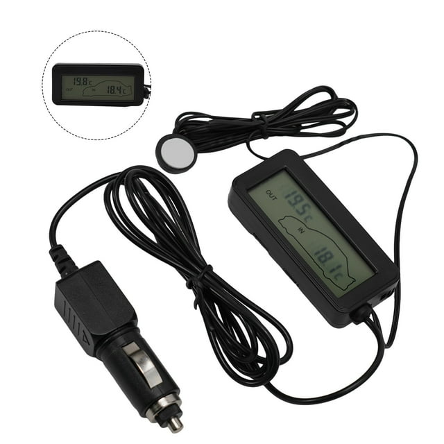 Compact 12v Car Lcd Digital Thermometer Inside And Outside Temperature