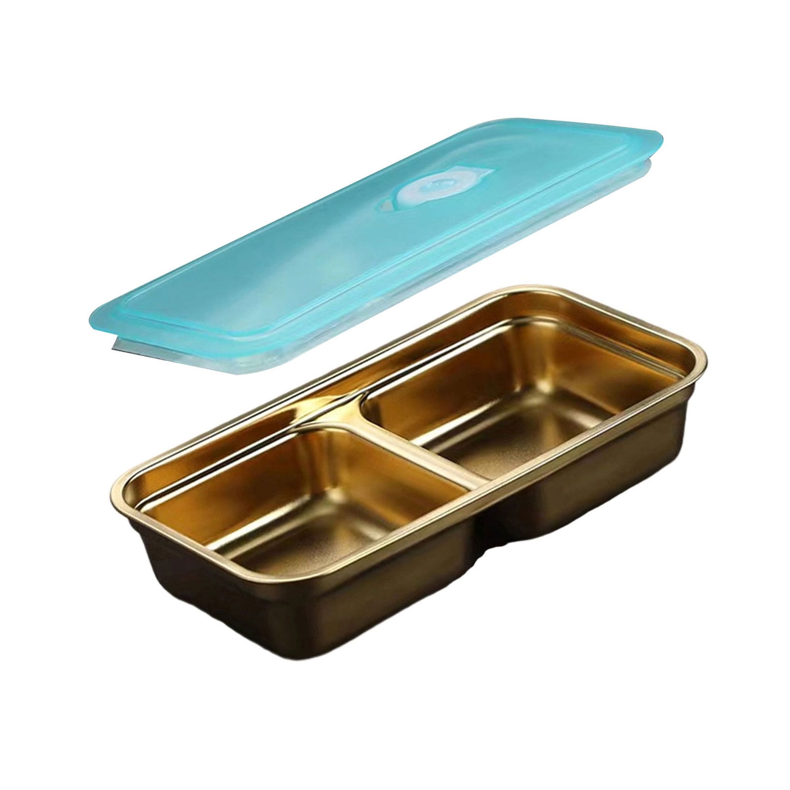 Compact 2 Section Box Stainless Steel Reusable Carrier For Dips Sauces ...