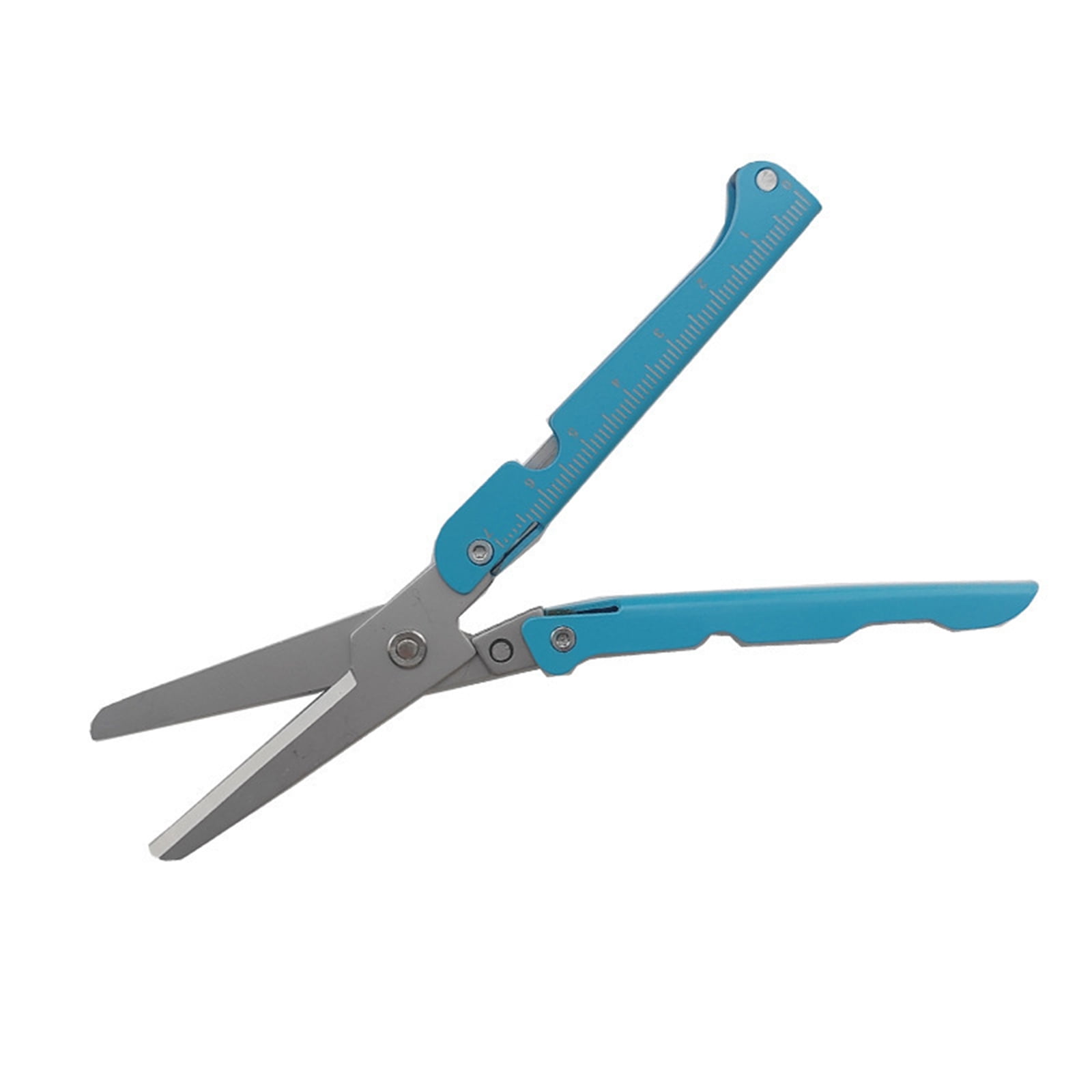 Compact 2-in-1 Foldable Scissors with Measuring Ruler - Stainless Steel ...