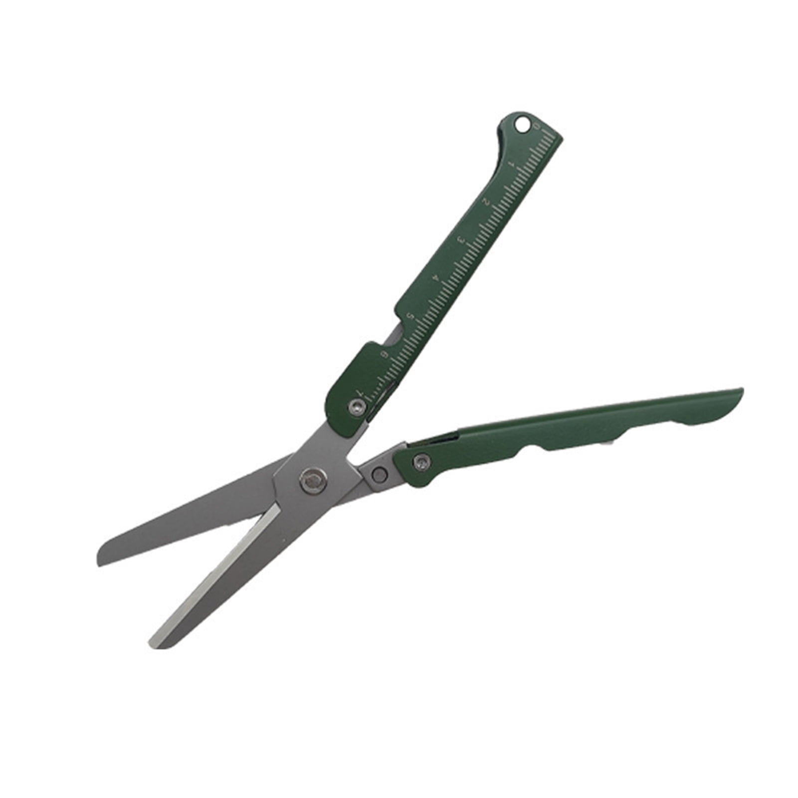 Compact 2-in-1 Foldable Scissors with Measuring Ruler - Stainless Steel ...