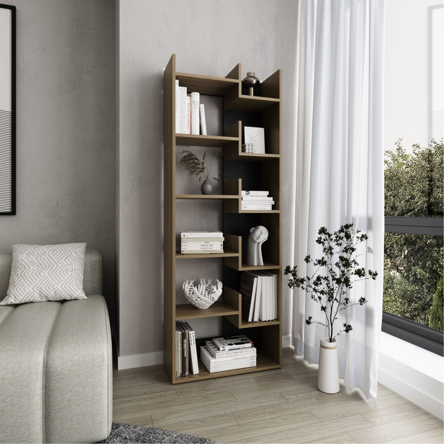 Compact 23.7" Wide x 9.9" Deep | Open Shelves for Easy Display | Adds ...